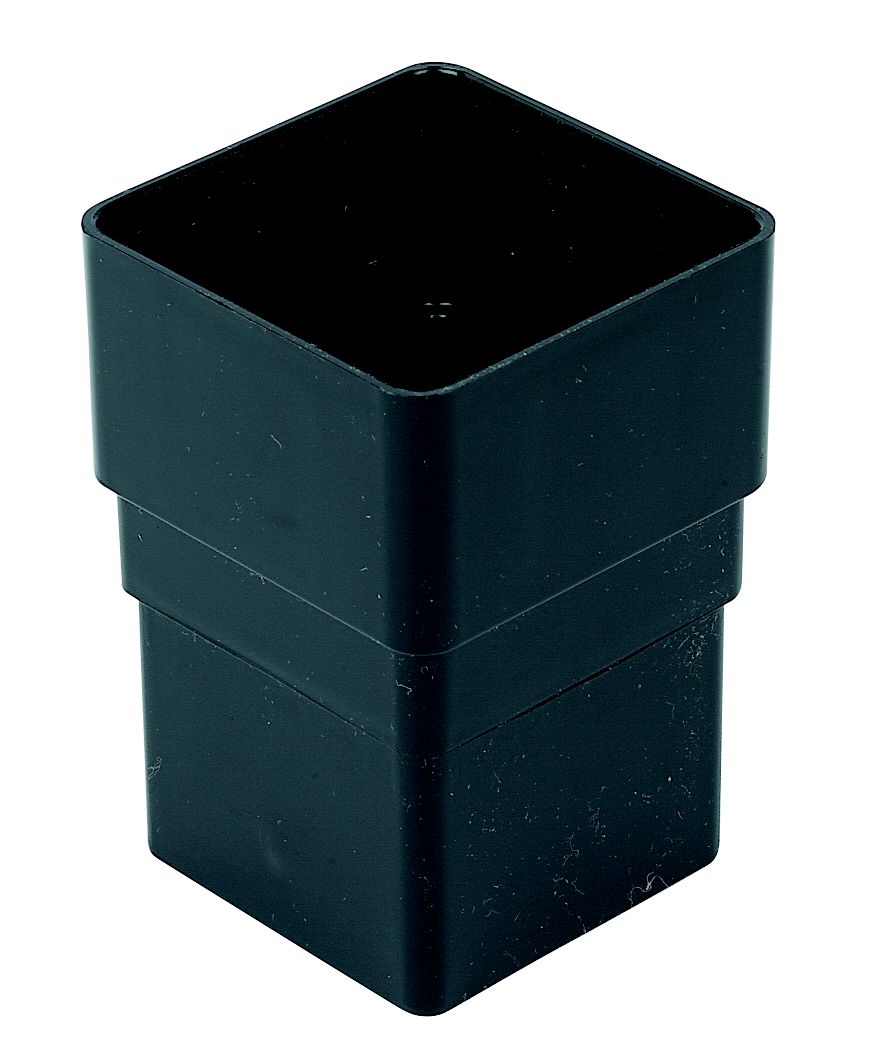FloPlast Black Square Gutter socket (Dia)65mm | DIY at B&Q