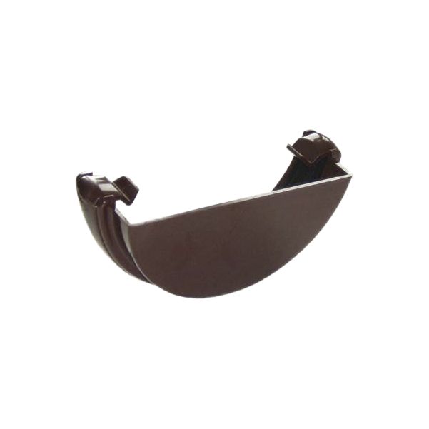 FloPlast Brown Half round Gutter stop end, (L)40mm (Dia)112mm