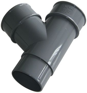 FloPlast Grey Round 67.5° Gutter branch, (Dia)68mm | DIY at B&Q