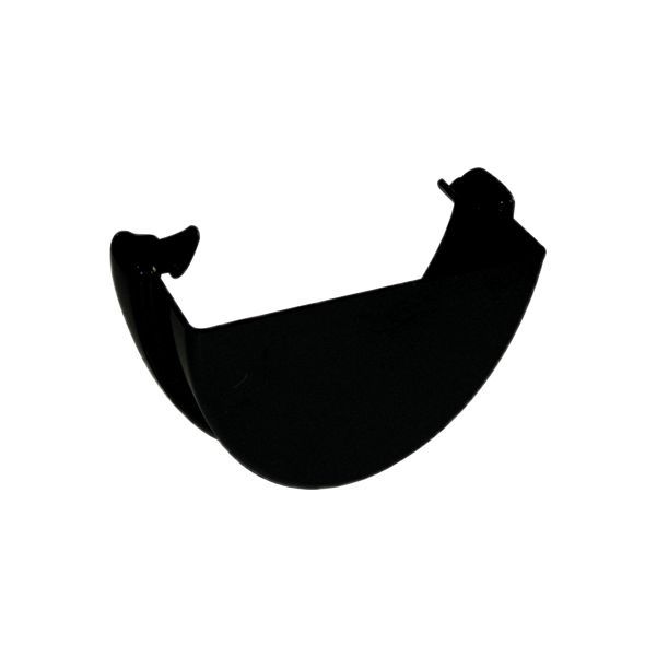 FloPlast Hi-cap Black Half round Gutter stop end, (L)53mm (Dia)114mm (W ...