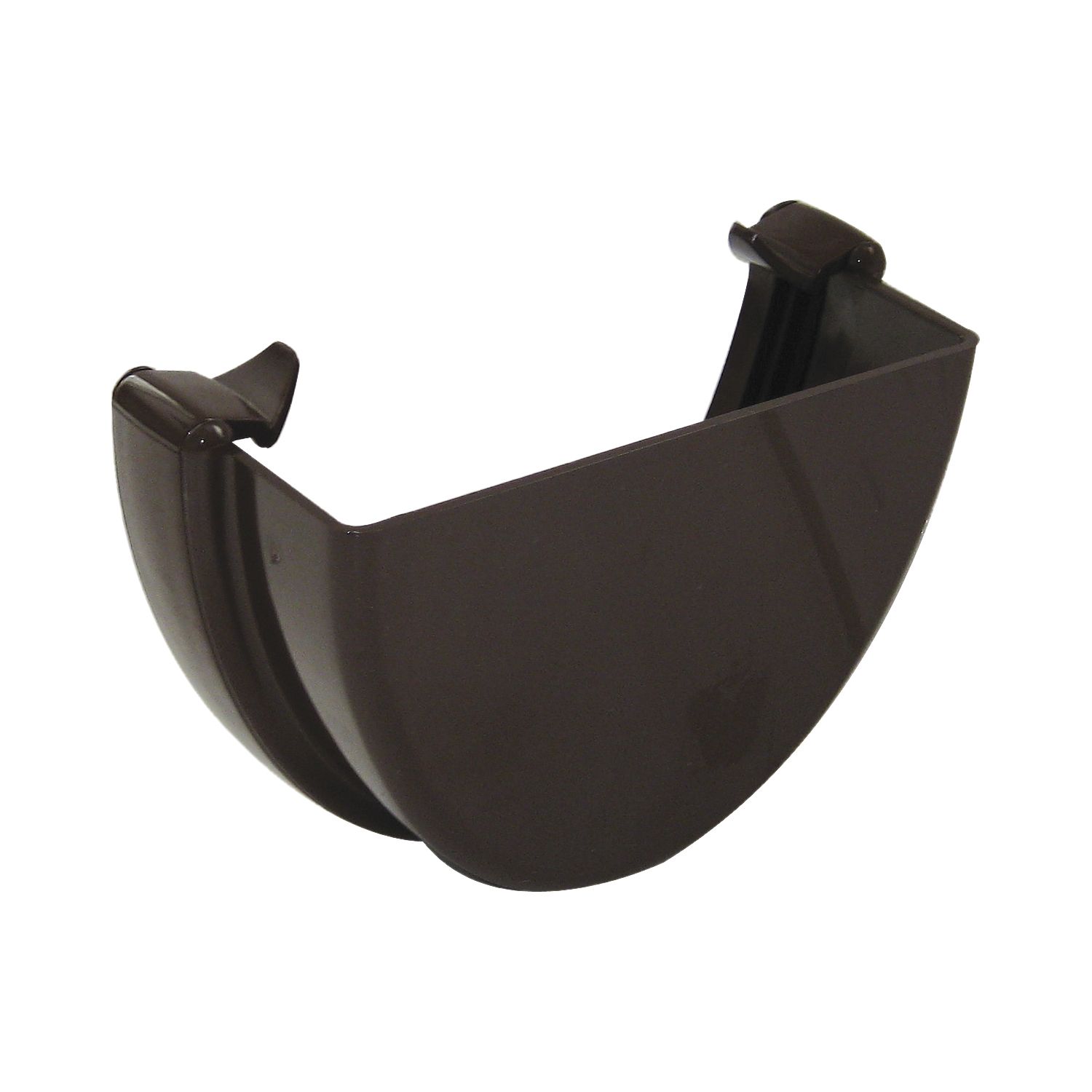 FloPlast Hi-cap Brown Half round Gutter stop end, (L)53mm (Dia)115mm ...