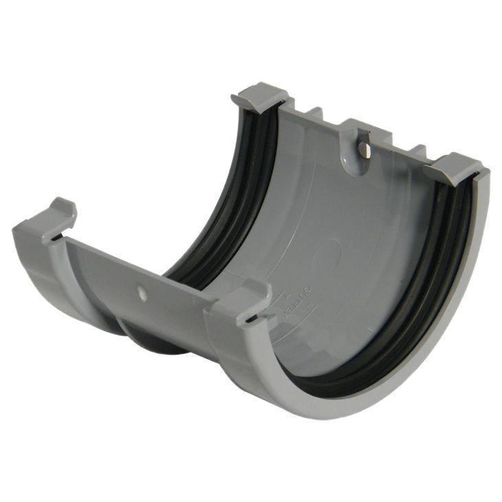 FloPlast Miniflo Grey Half round Union Bracket (Dia) 76mm 1 | DIY at B&Q