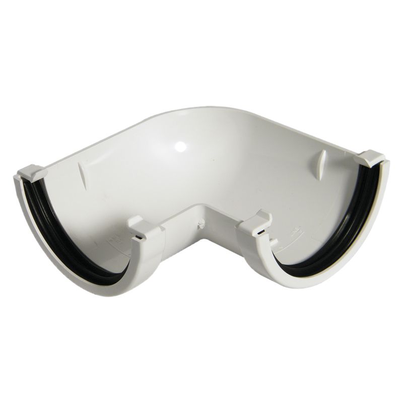 FloPlast Miniflo White Half round 90° Gutter angle, (Dia)76mm