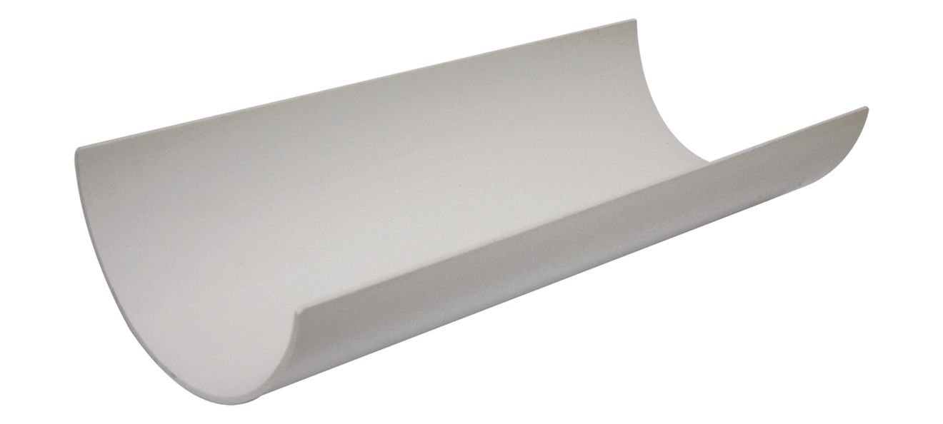 FloPlast White Half round Gutter length (L)2m (Dia)112mm