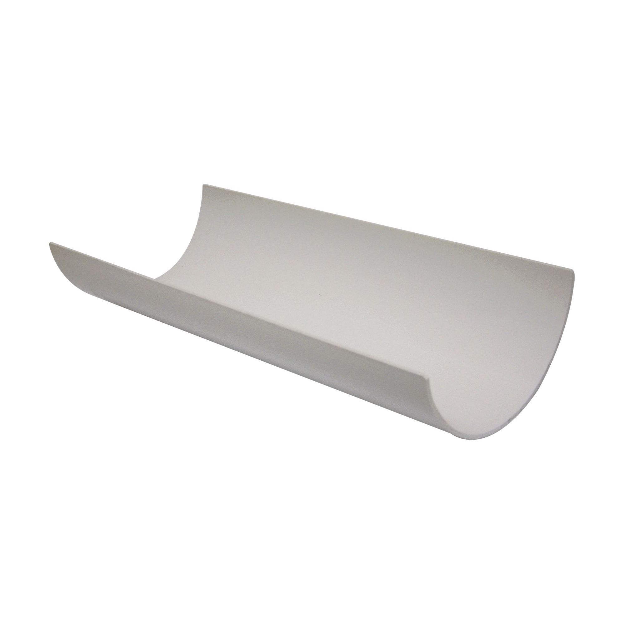 FloPlast White Half round Gutter length (L)3m (Dia)112mm, Pack of 6 ...