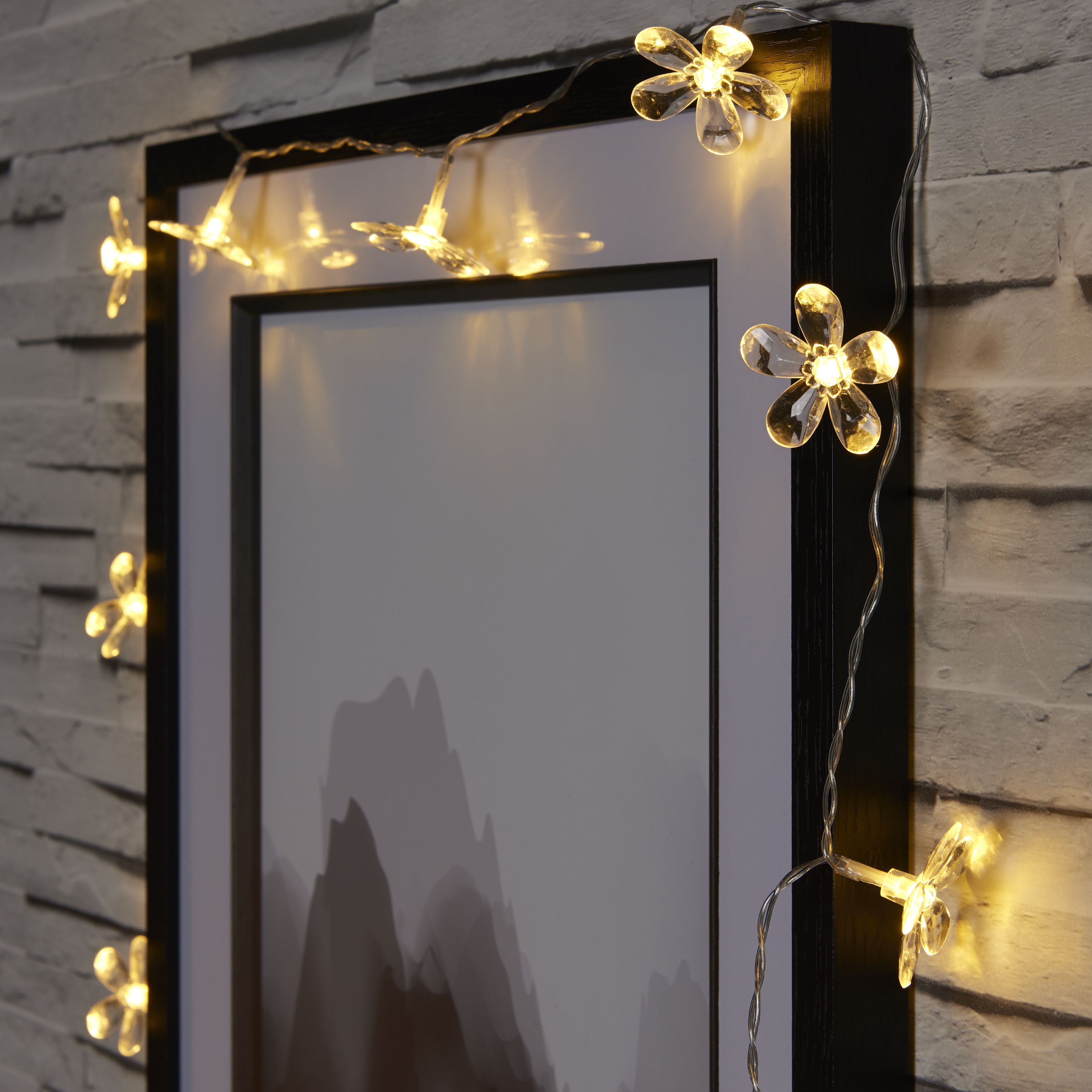 Flower Battery-powered Warm white 10 LED Indoor Clear String lights