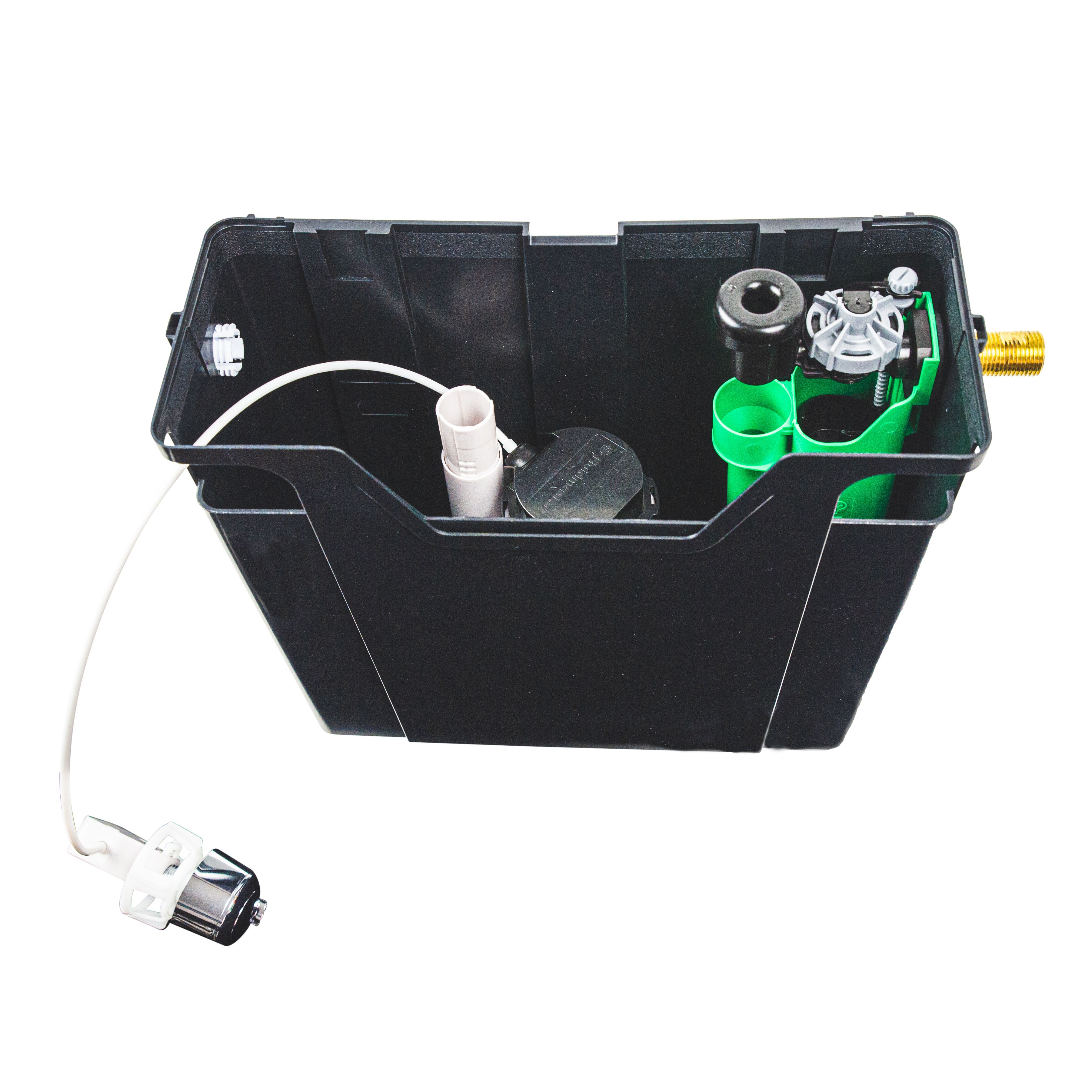 Fluidmaster Black Concealed Bottom inlet Dual Cistern (H)31cm (W)33.7cm ...