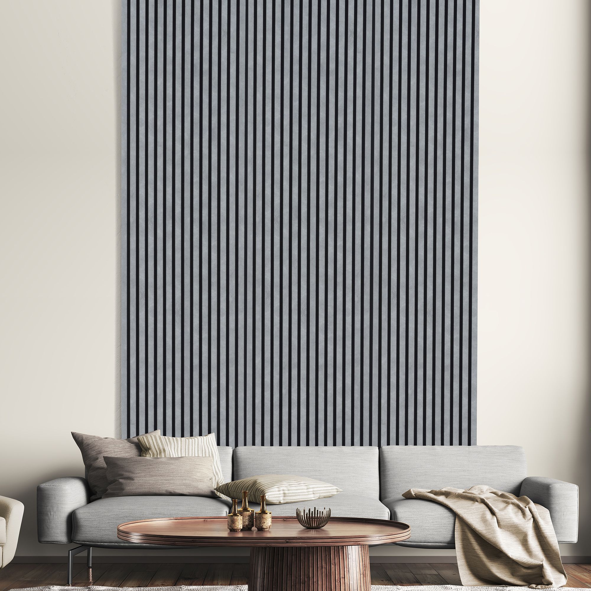 FN Acustico Grey Concrete effect Foiled veneer Acoustic panel (L)1200mm ...