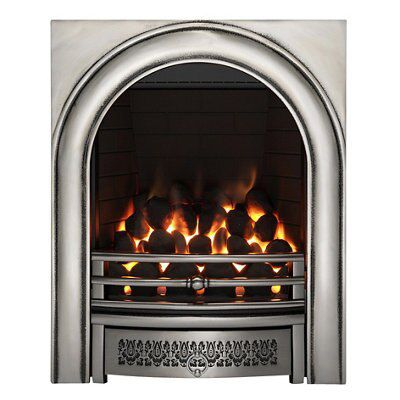 Focal Point Arch Chrome effect Manual control Gas Fire | DIY at B&Q