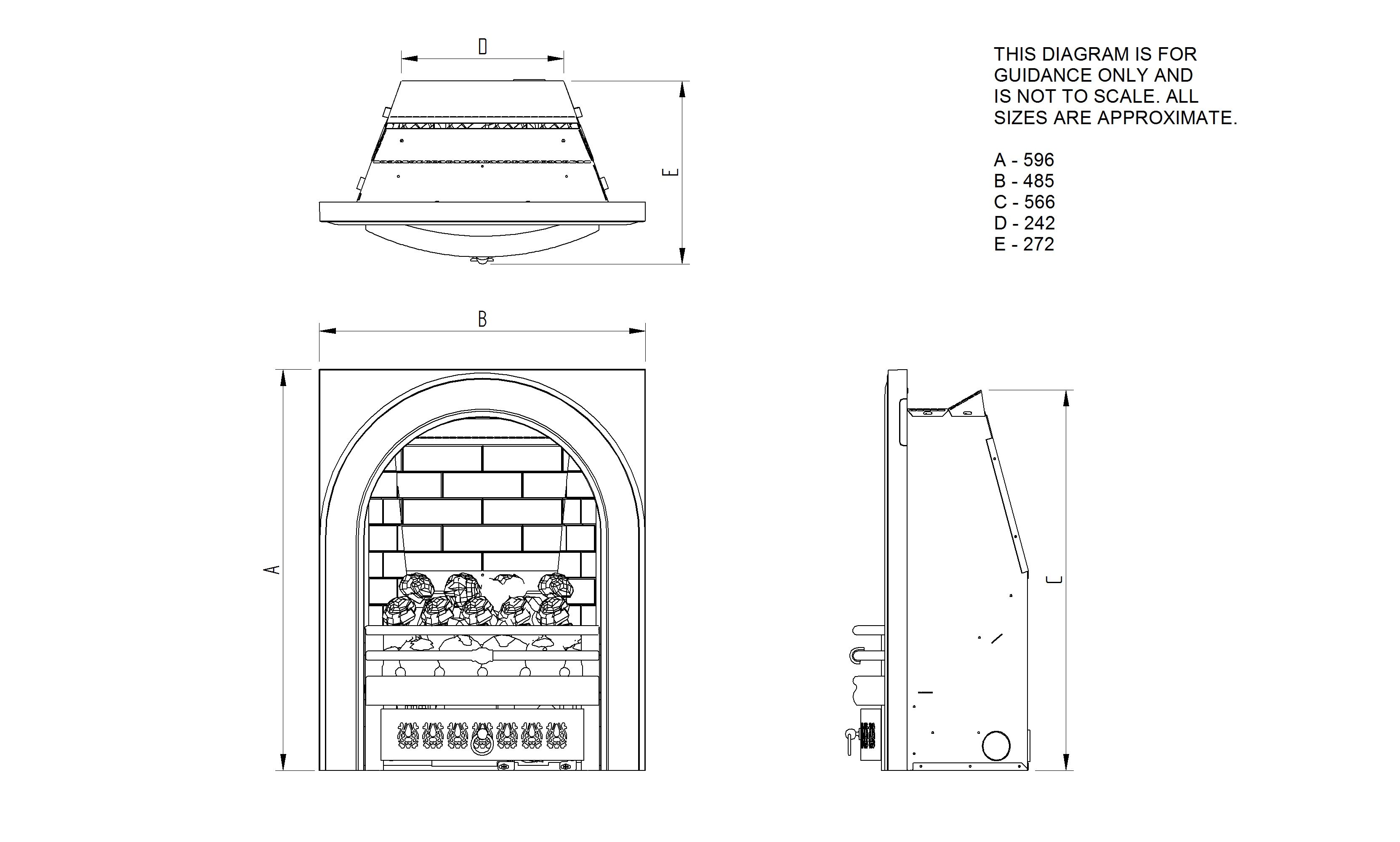 Focal Point Arch Gas fire Chrome effect Manual control 3.75kW Gas Fire