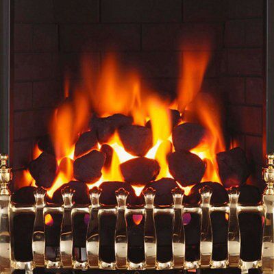 Focal Point Blenheim Brass effect Remote controlled Gas Fire
