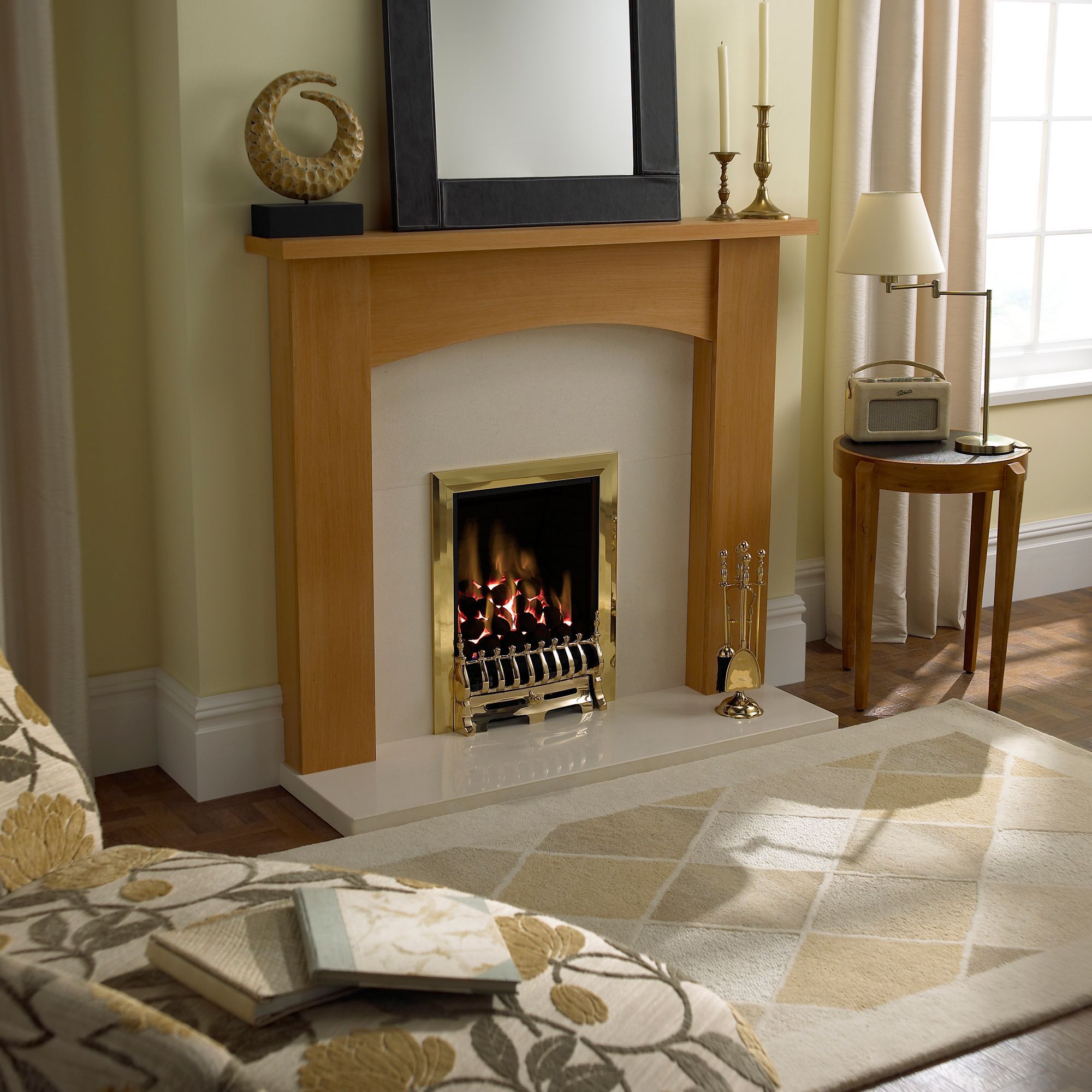 Focal Point Blenheim multi flue Brass effect Remote controlled 3.1kW ...