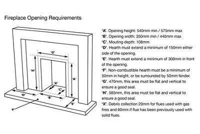 Focal Point Blenheim multi flue Brass effect Slide control 3.1kW Gas Fire