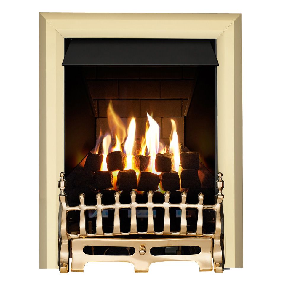Focal Point Blenheim multi flue Brass effect Slide control 3.1kW Gas ...