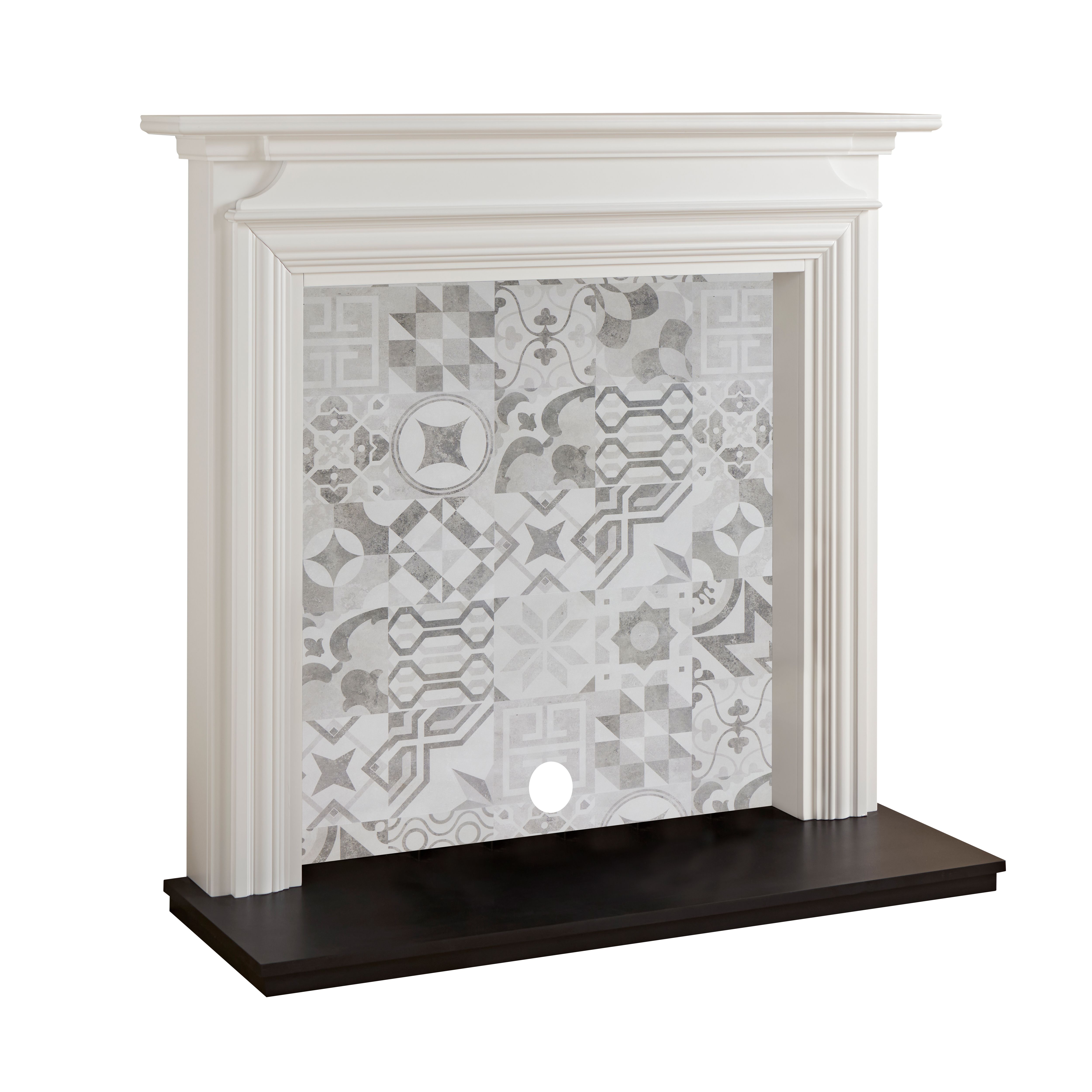 Focal Point Charlottesville White & black MDF Artisian Fireplace ...