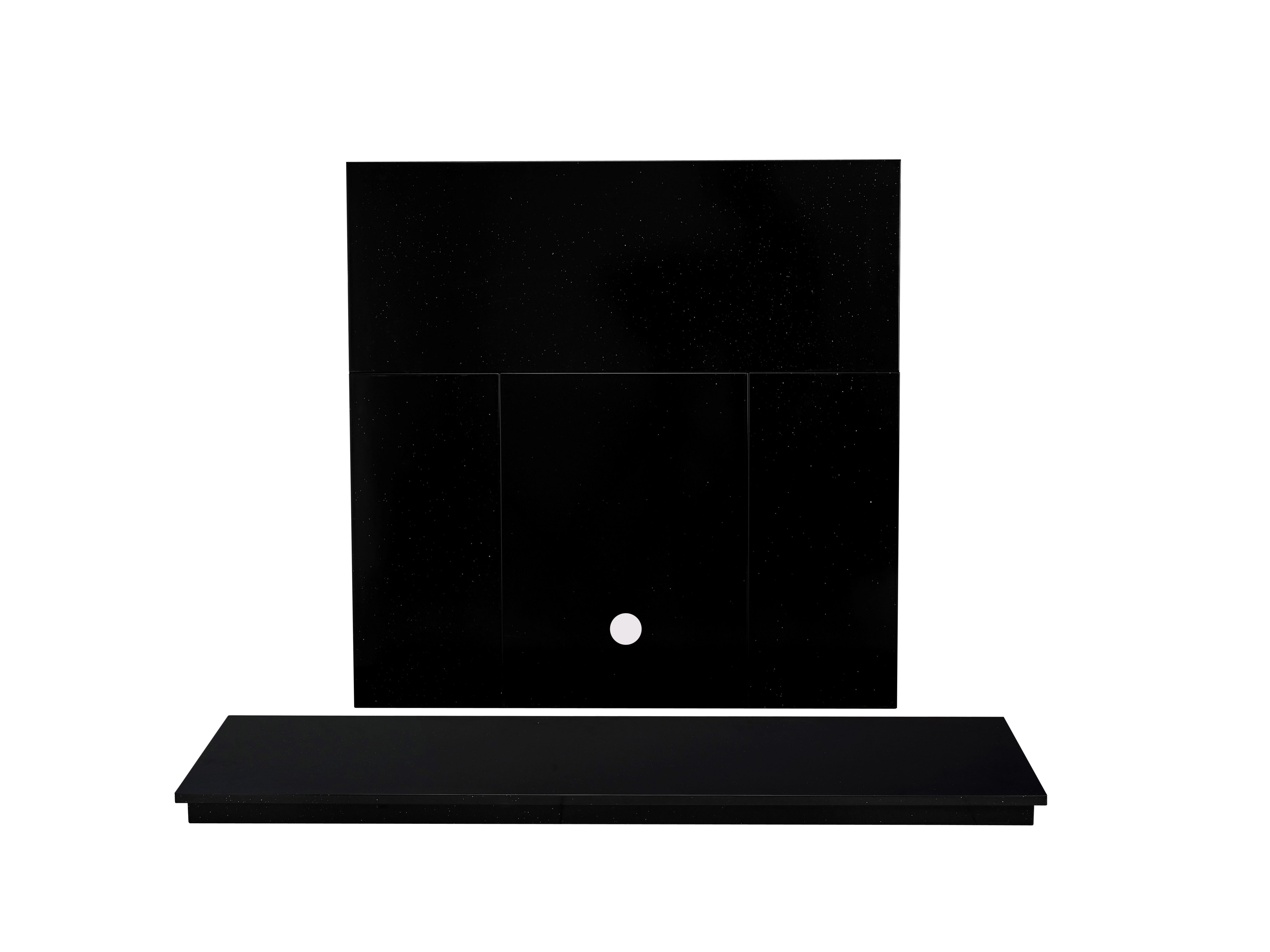 Focal Point Contemporary Granite effect Back panel & hearth (W)1250mm ...