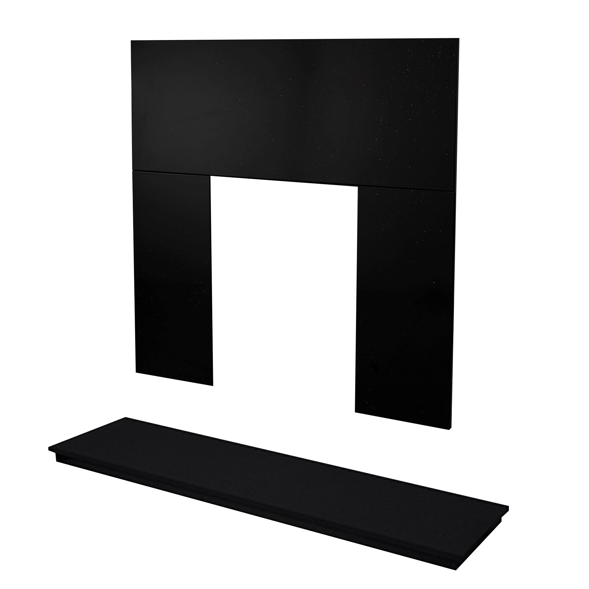 Focal Point Contemporary Granite effect Back panel & hearth (W)1250mm ...