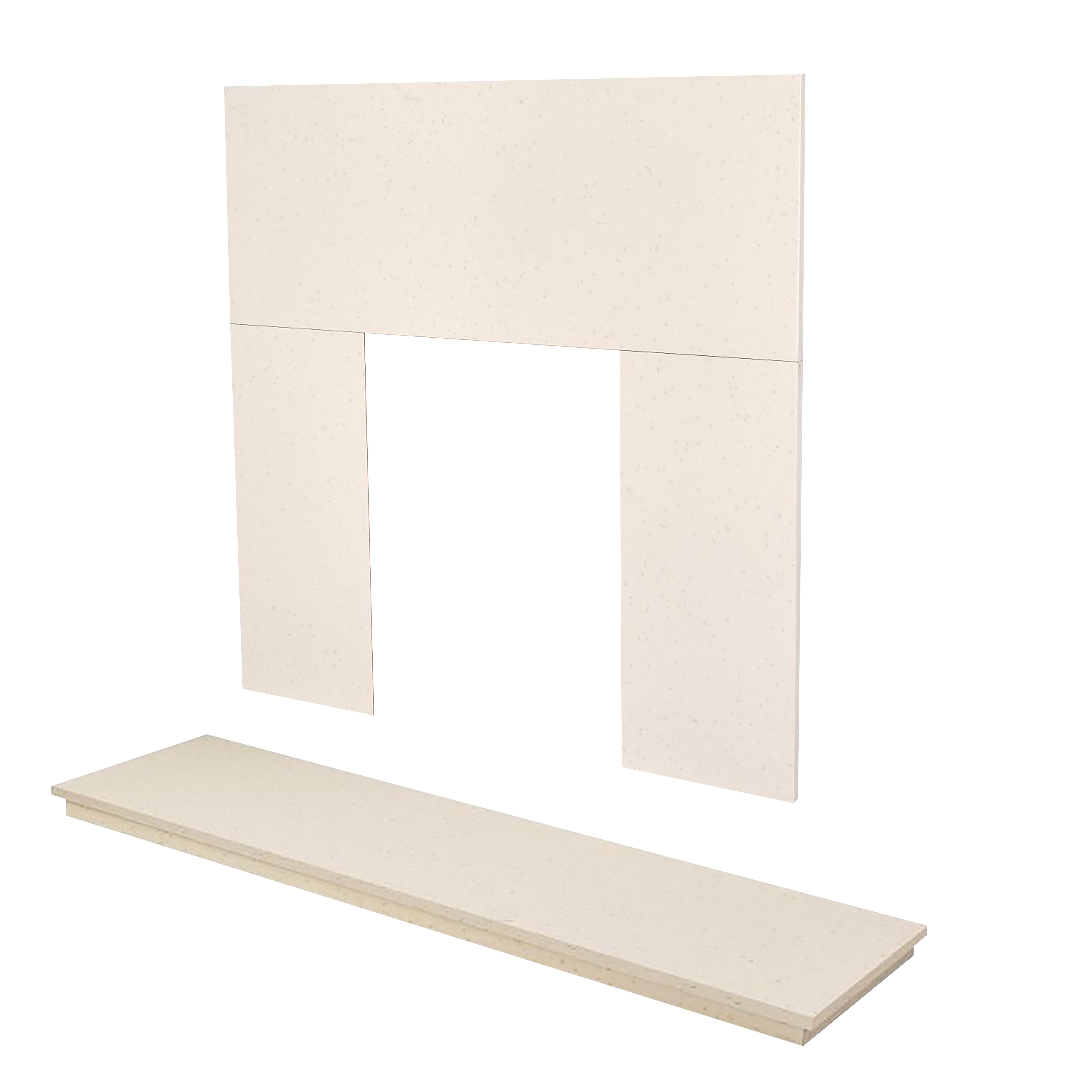 Focal Point Contemporary Stone effect Back panel & hearth (W)1250mm (D ...