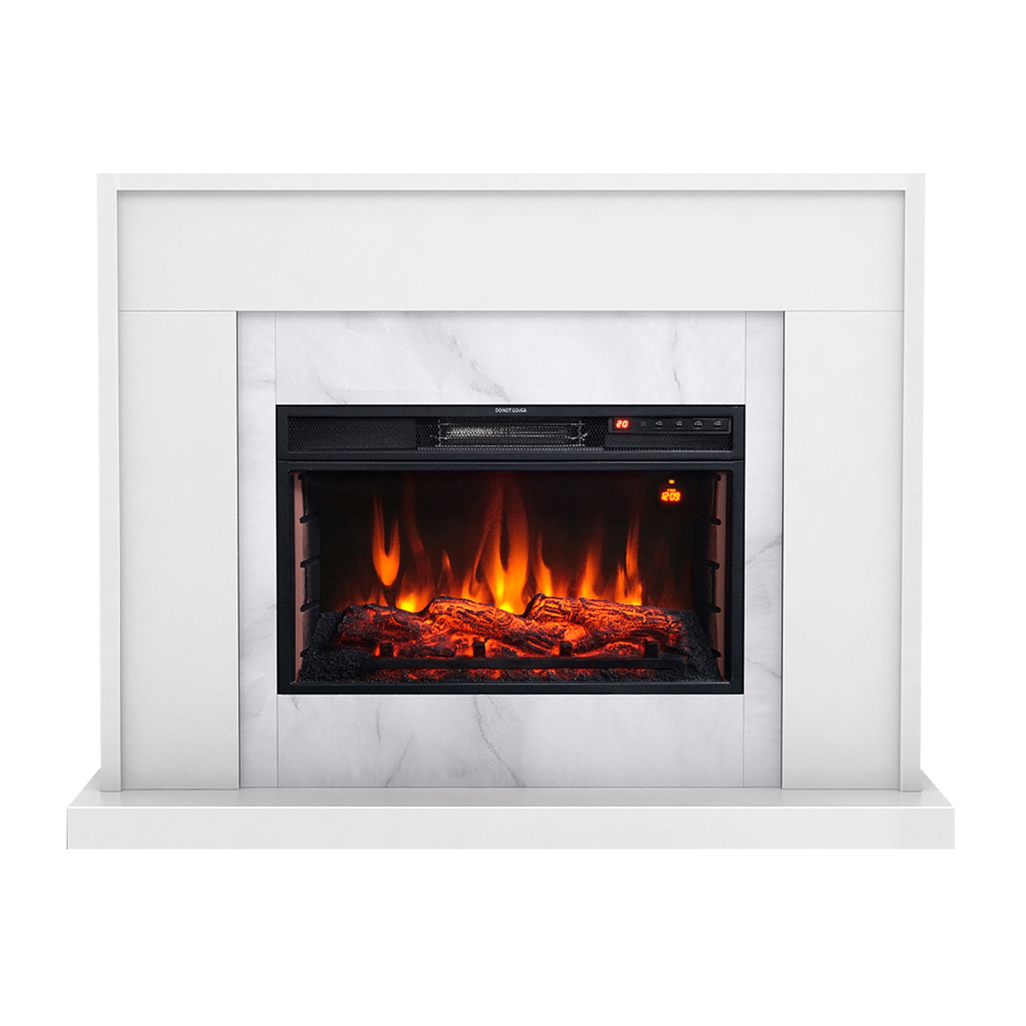 Focal Point Easton White Freestanding Electric Fire suite