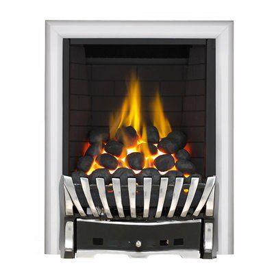 Focal Point Elegance Black Chrome effect Manual control Gas Fire | DIY ...