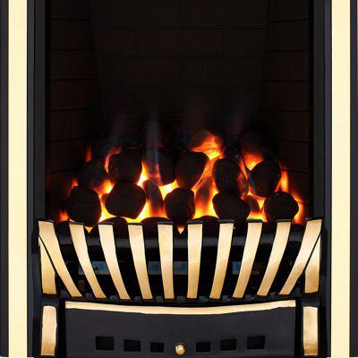Focal Point Elegance full depth Black Brass effect Manual control Gas Fire
