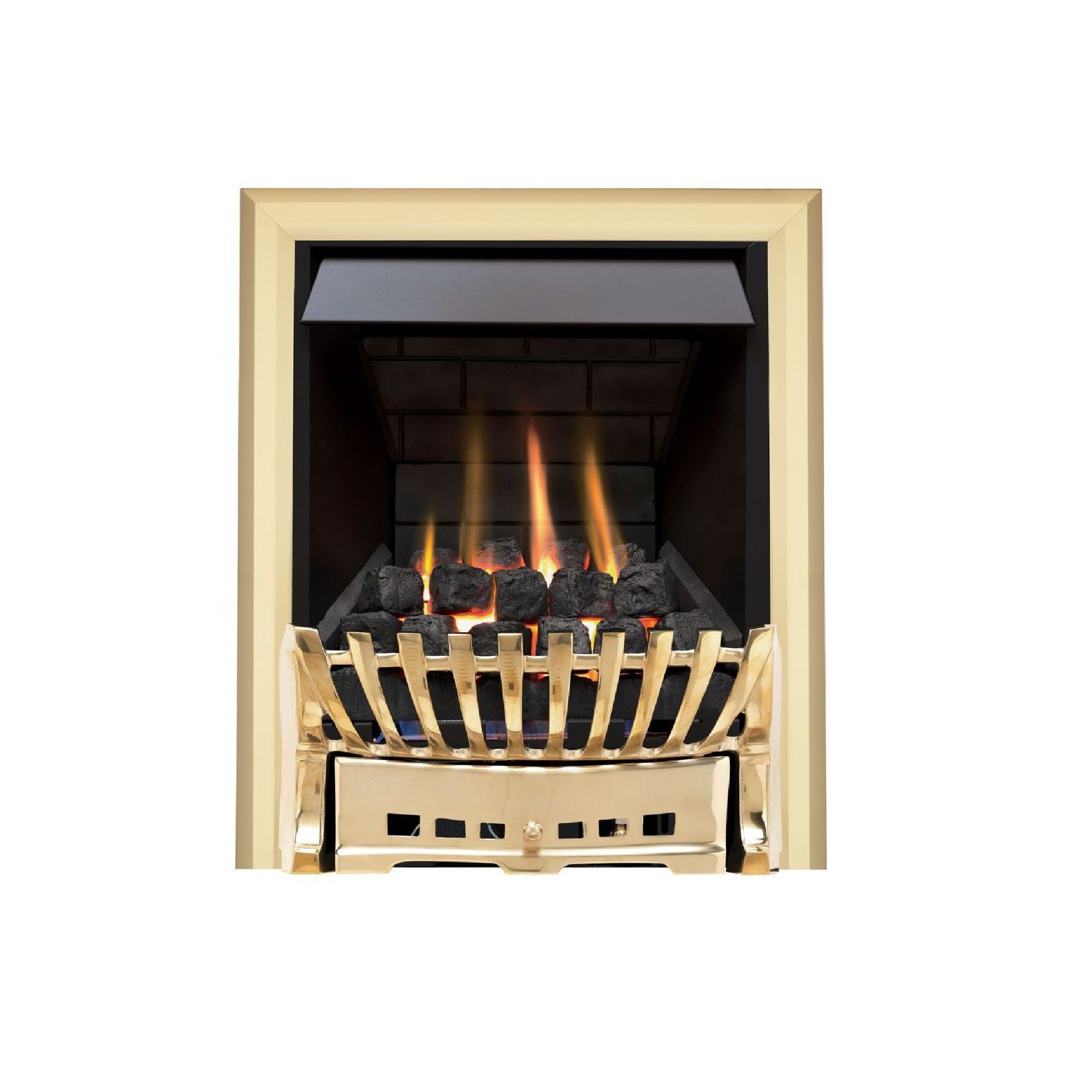 Focal Point Elegance Polished Brass effect Manual control Gas Fire ...