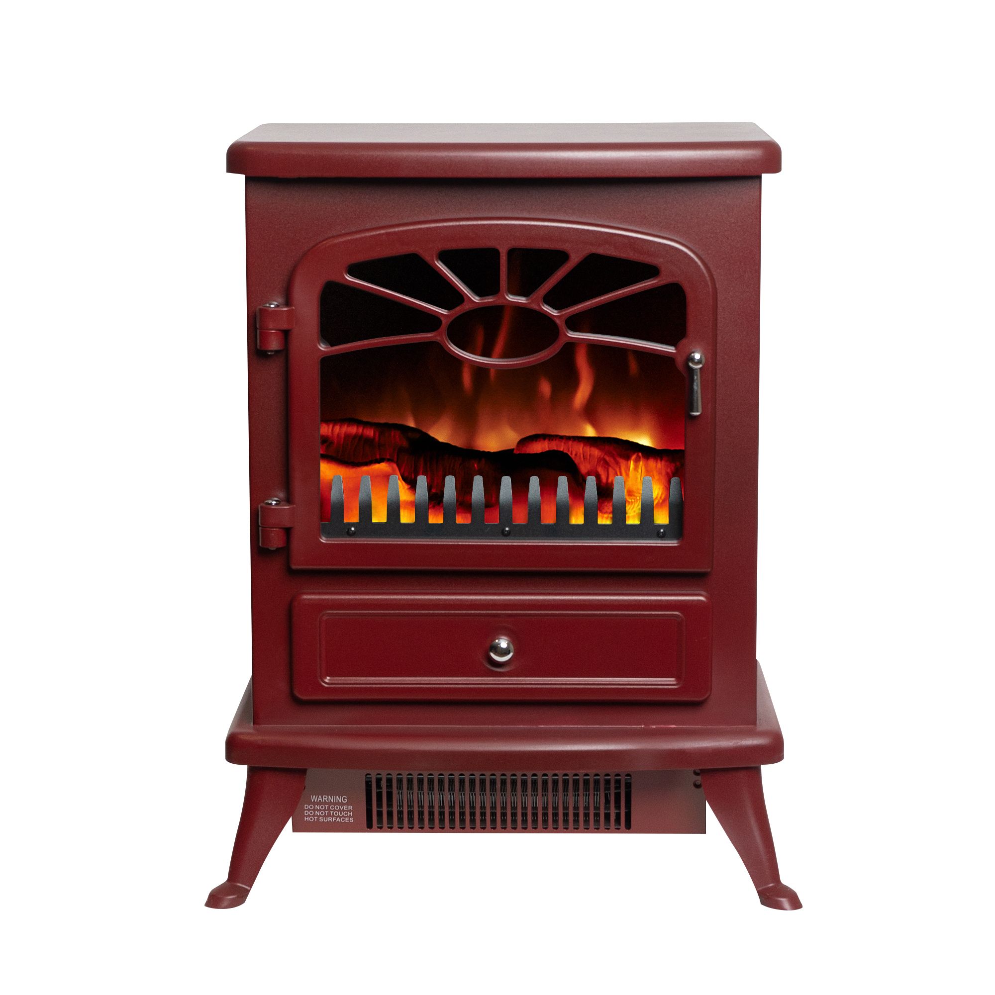 Focal Point ES 2000 1.8kW Gloss Burgundy Electric Stove | DIY at B&Q