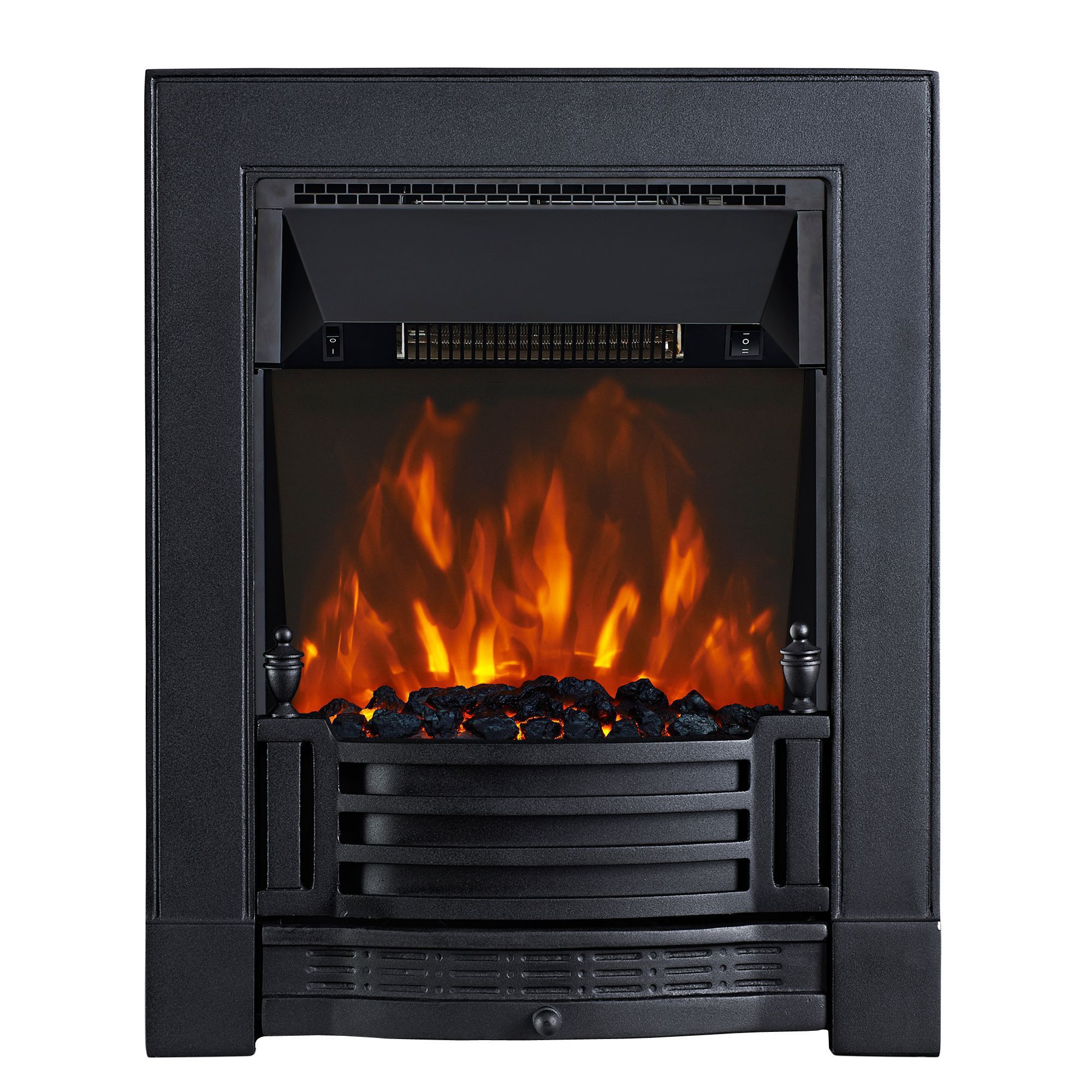 Focal Point Finsbury 2kW Cast iron effect Inset Electric Fire (H)596mm ...