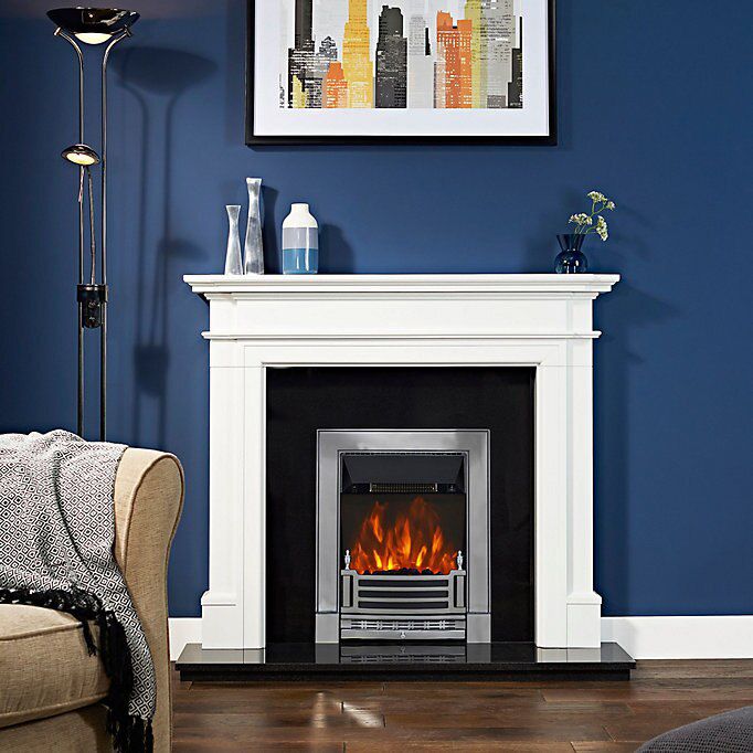 Focal Point Finsbury 2kW Chrome effect Inset Electric Fire (H)555mm (W ...