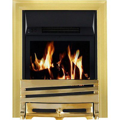 Focal Point Horizon 2kW Brass effect Electric Fire (H)555mm (W)370mm (D ...