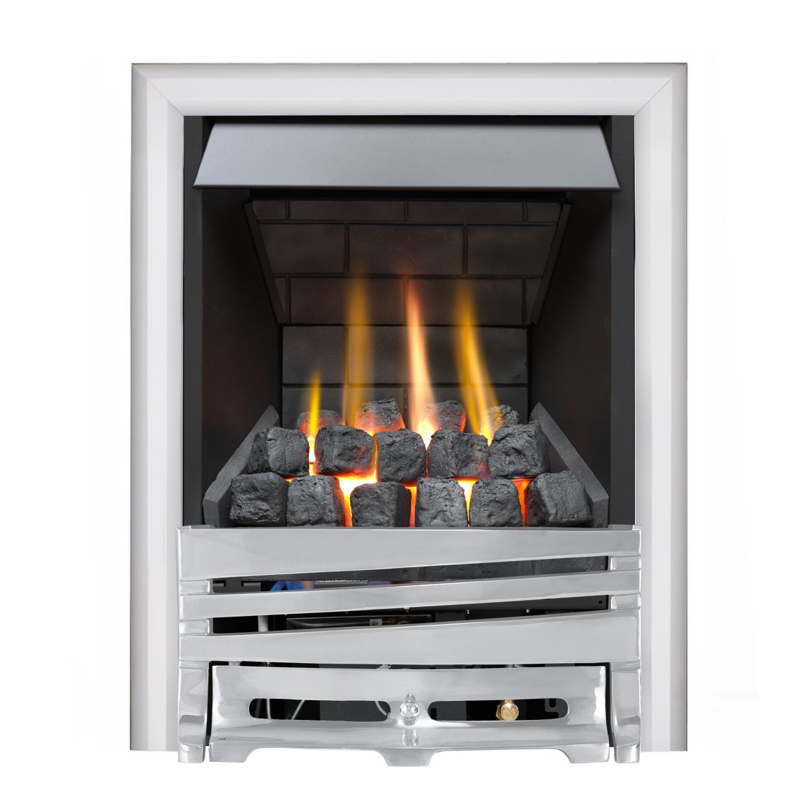 Focal Point Horizon Chrome effect Remote controlled Gas Fire | DIY at B&Q