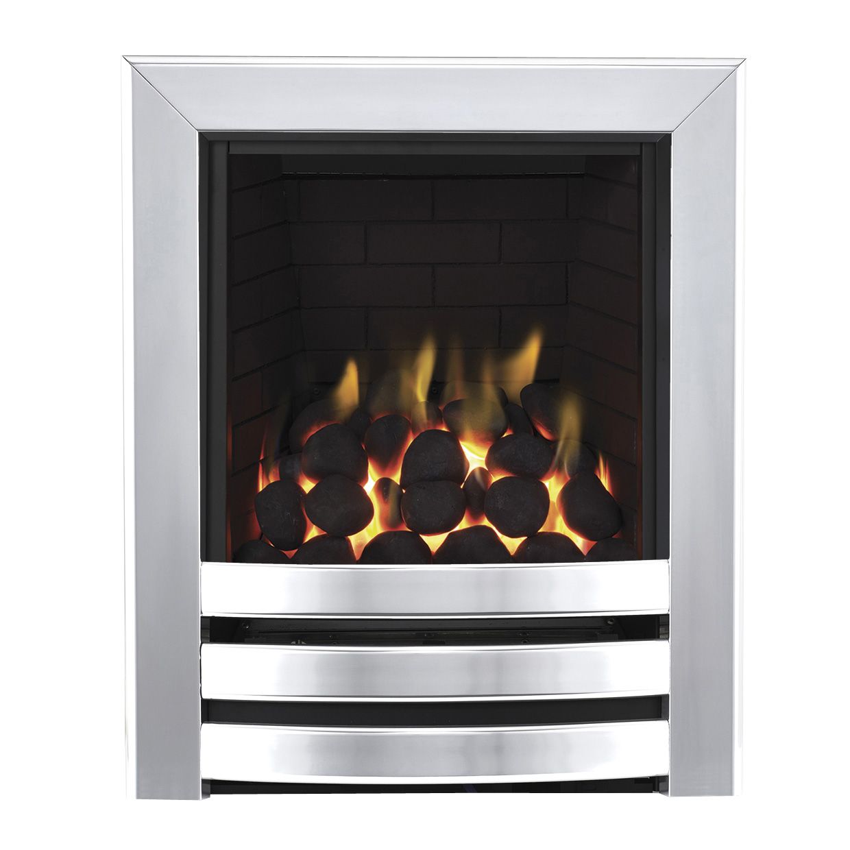 Focal Point Langham full depth Chrome effect Remote controlled Gas Fire ...