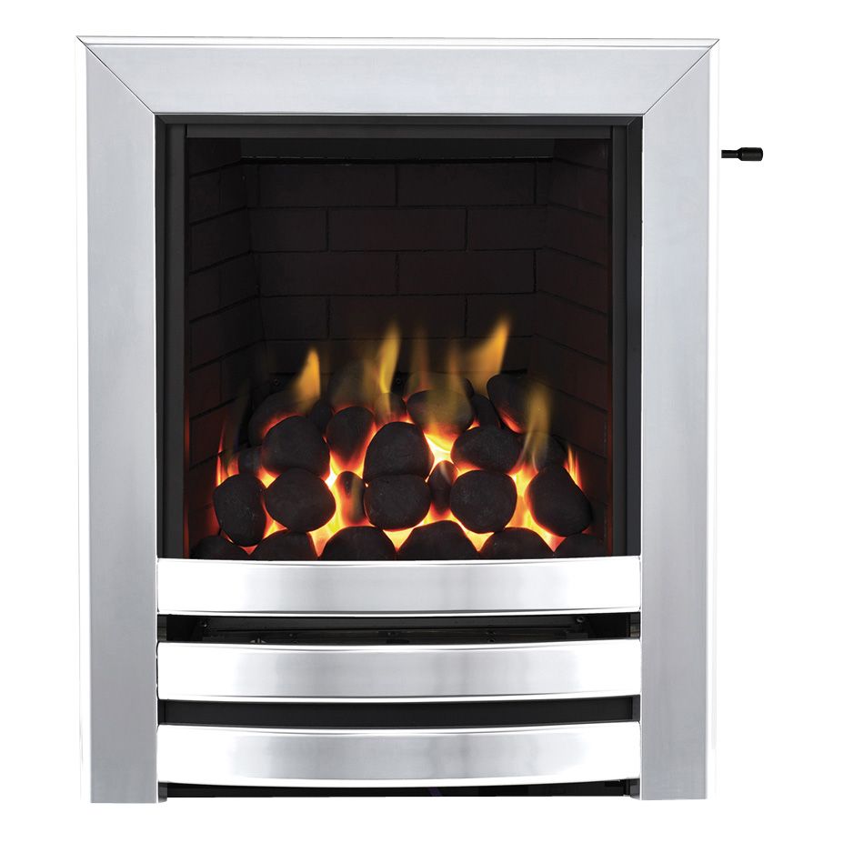 Focal Point Langham full depth Chrome effect Slide control Gas Fire ...