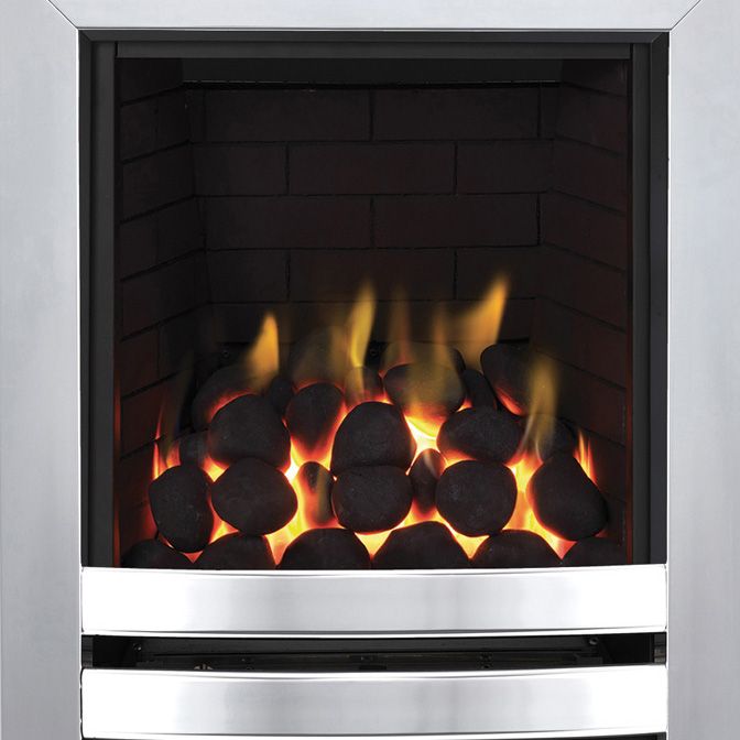 Focal Point Langham full depth Chrome effect Slide control Gas Fire ...