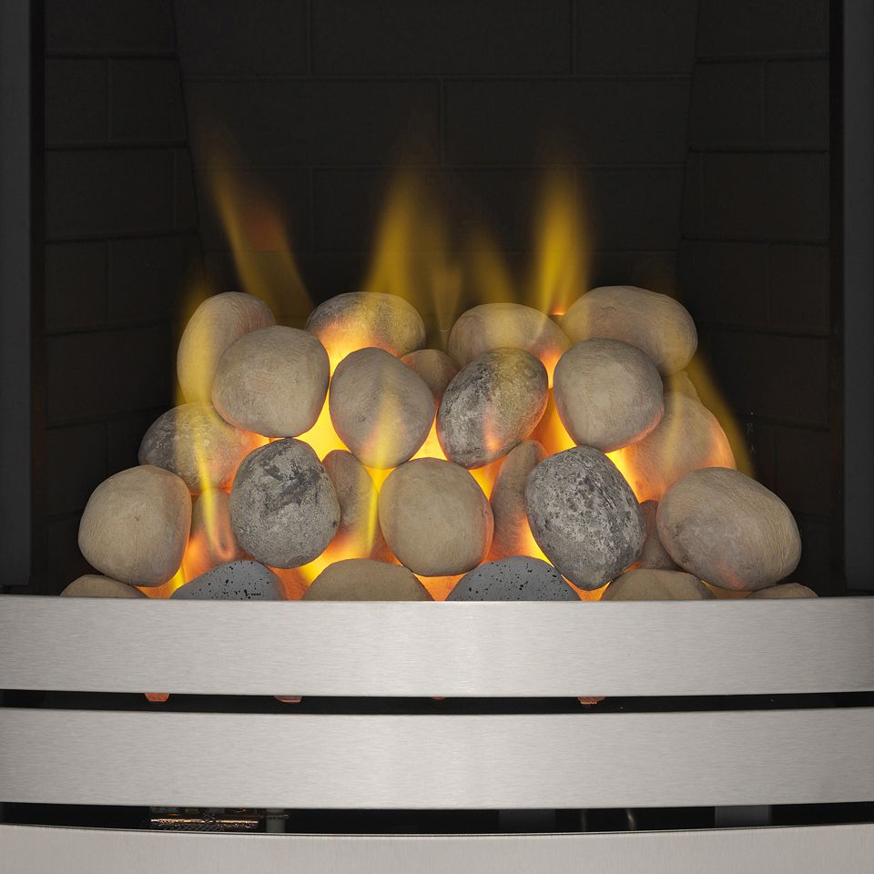 Focal Point Lulworth full depth Brushed stainless steel effect Remote ...