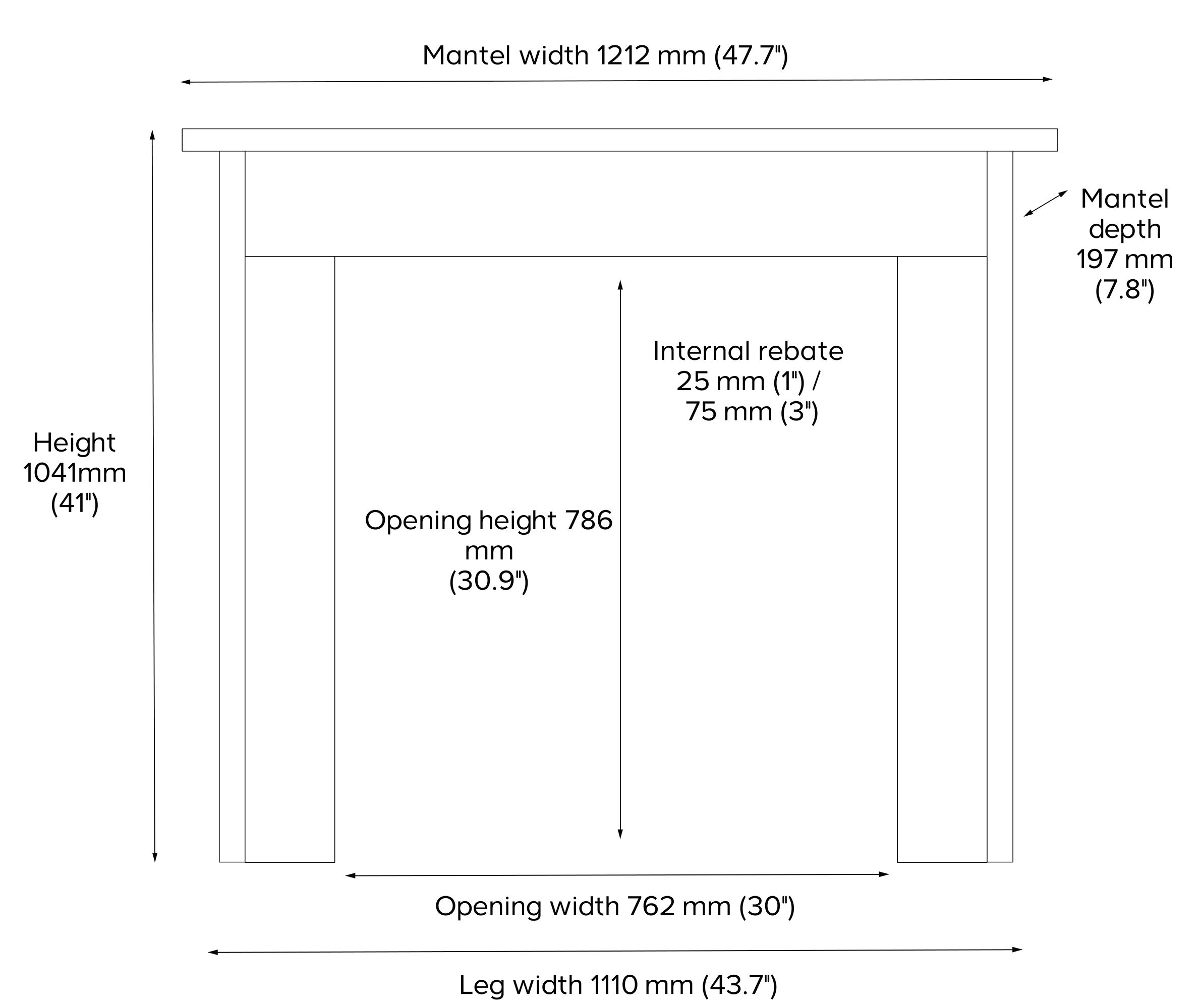 Focal Point Maine Grey & oak Medium-density fibreboard (MDF) Fire surround