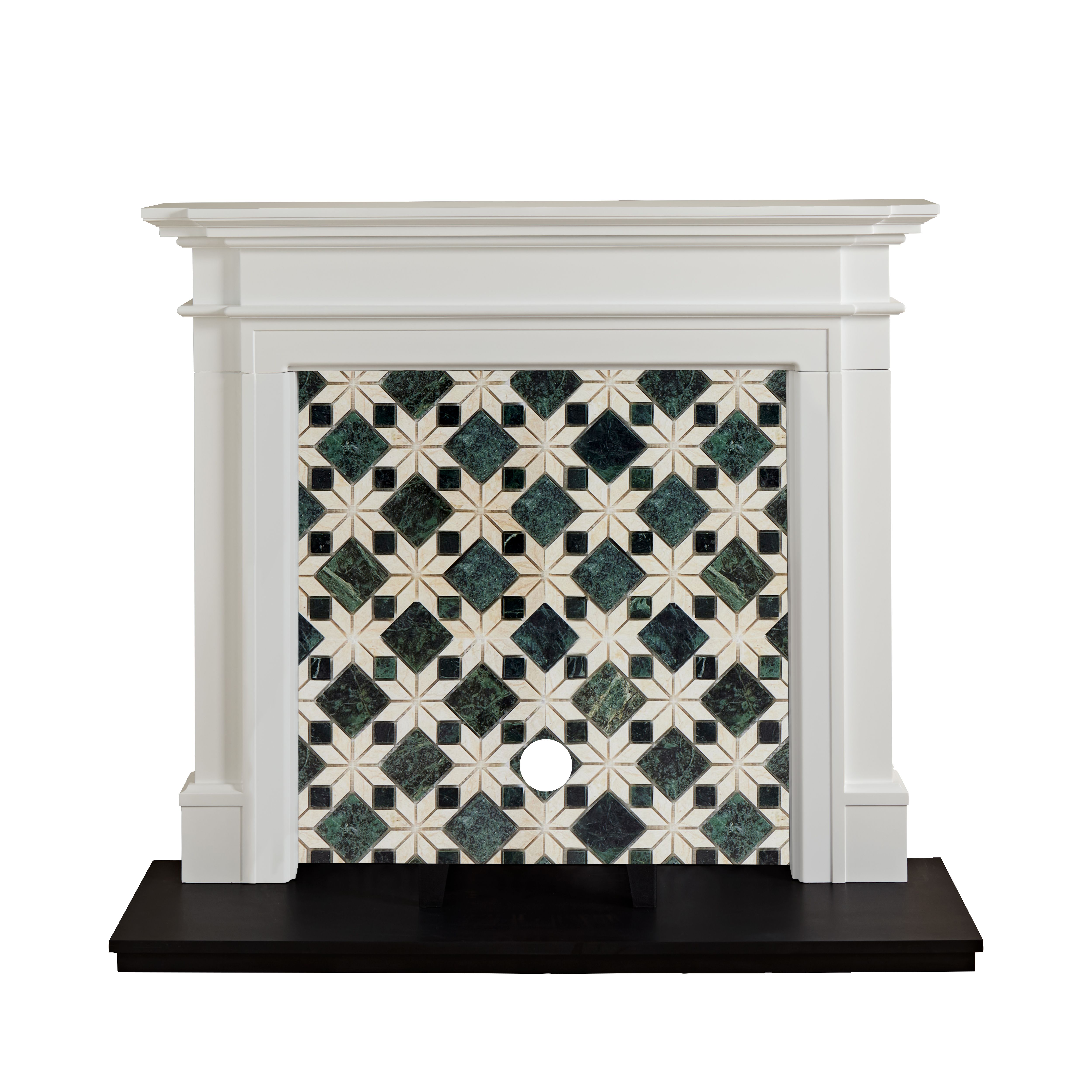 Focal Point Montana White & black MDF Timeless Fireplace surround set