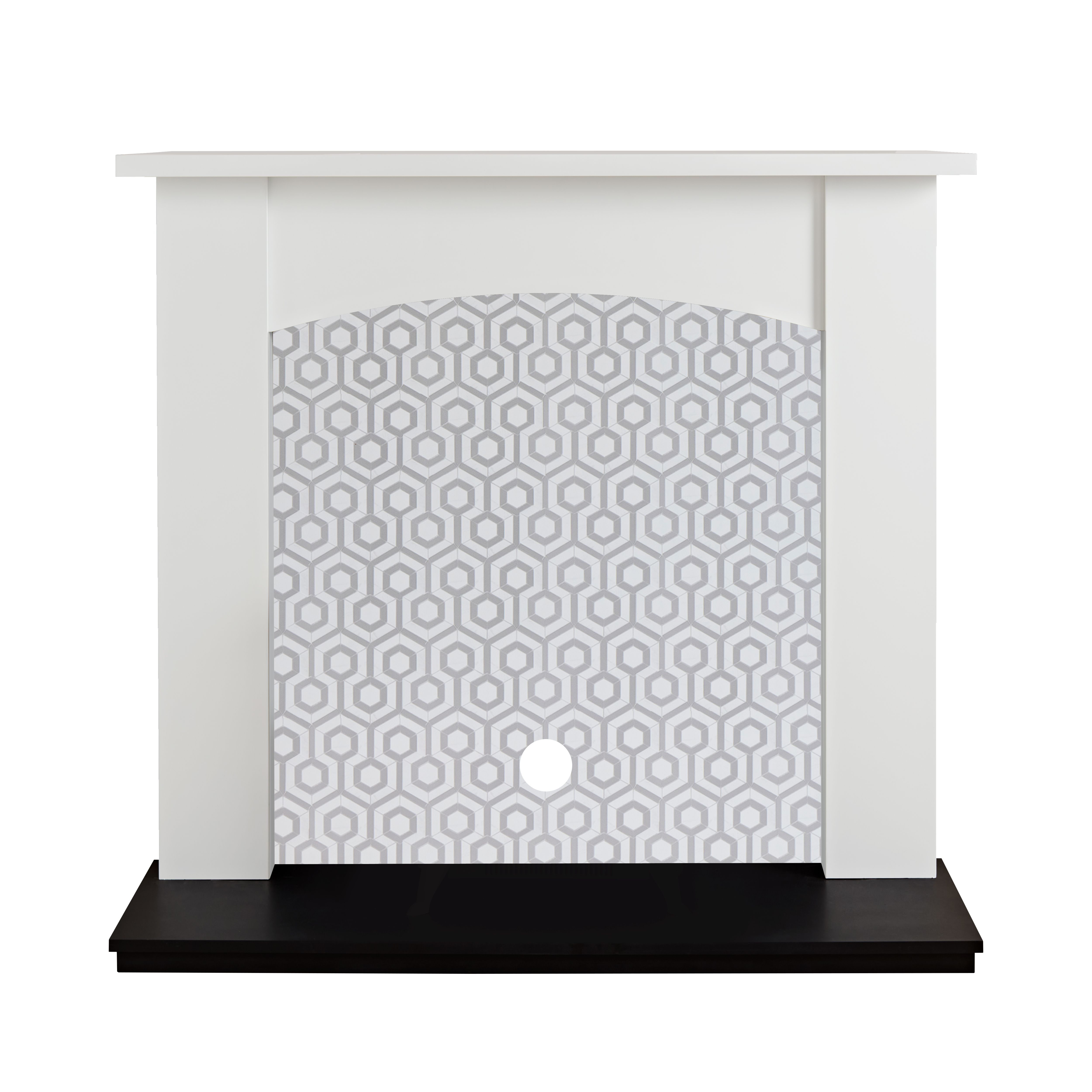 Focal Point Nebraska White & black MDF Fireplace surround set