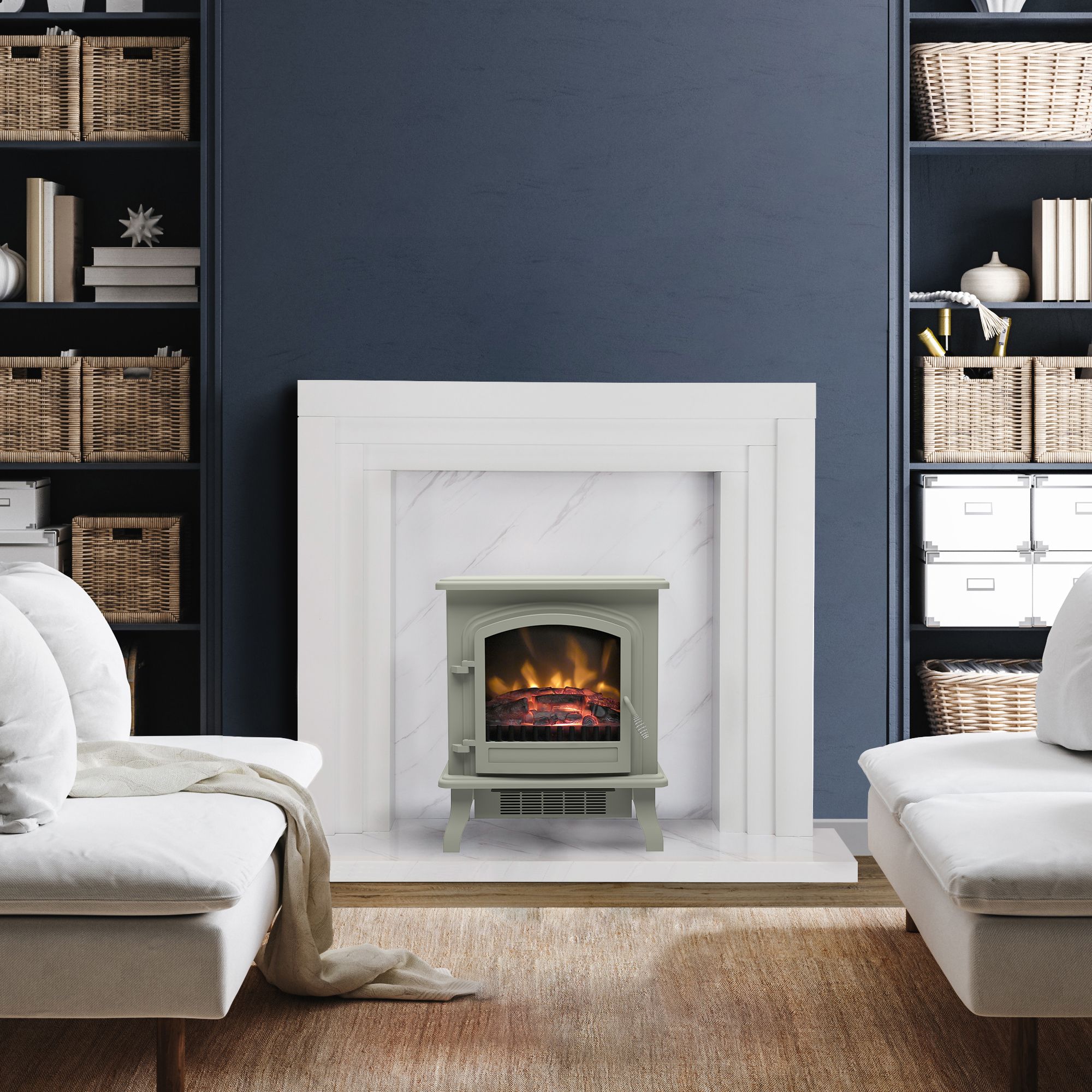 Focal Point Northolt White Medium-density fibreboard (MDF) Fireplace ...