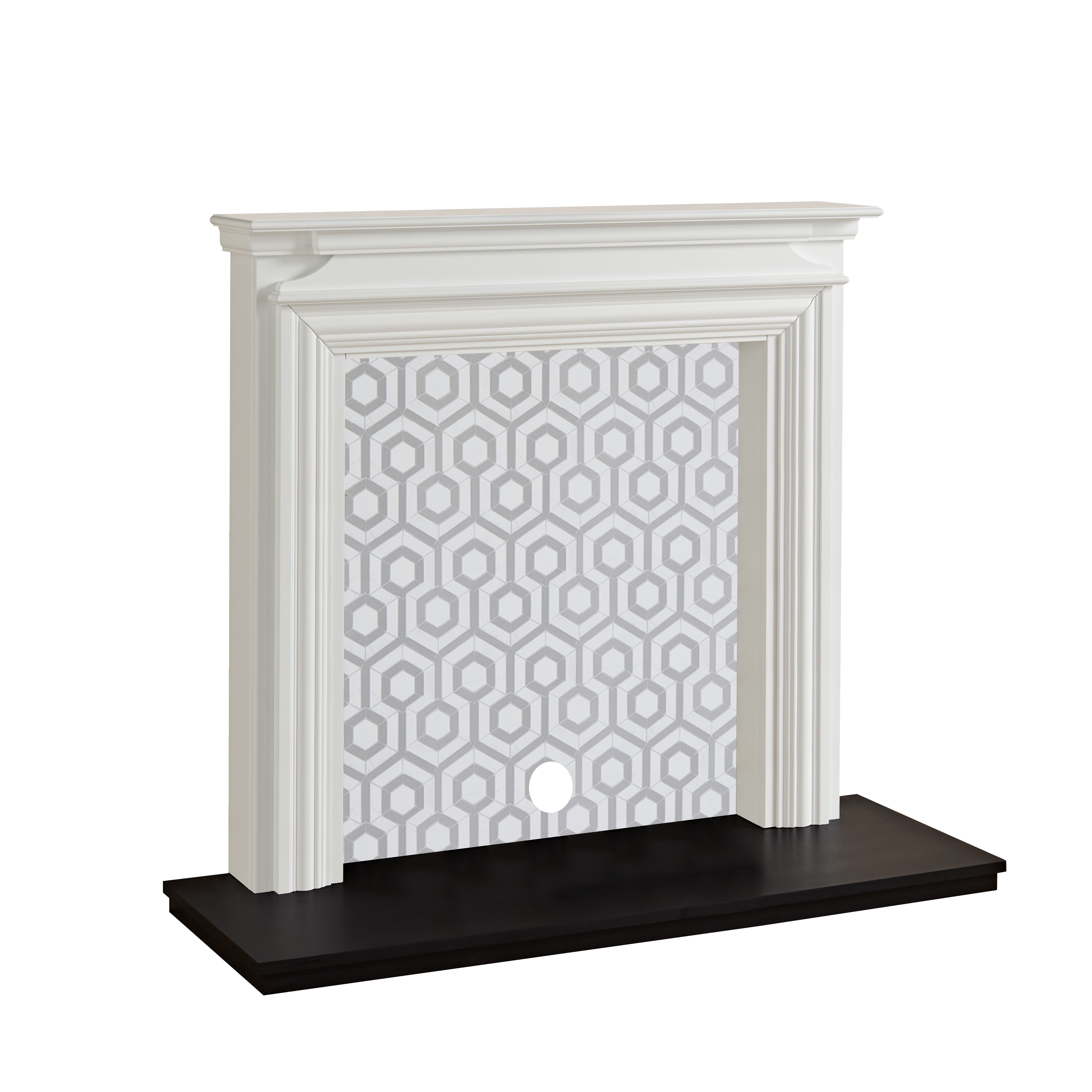 Shop Focal Point Regent White & black MDF Fireplace surround set