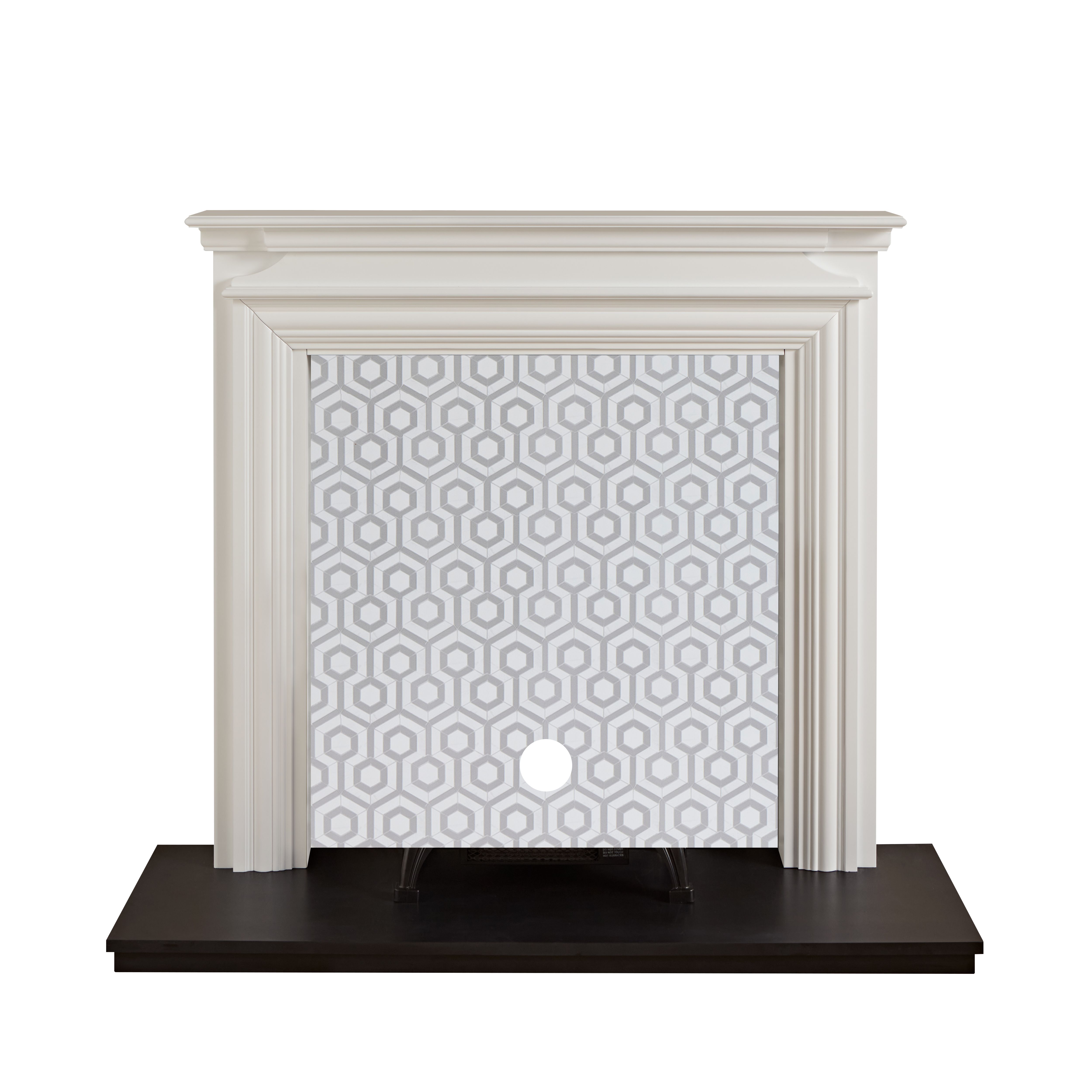 Shop Focal Point Regent White & black MDF Fireplace surround set