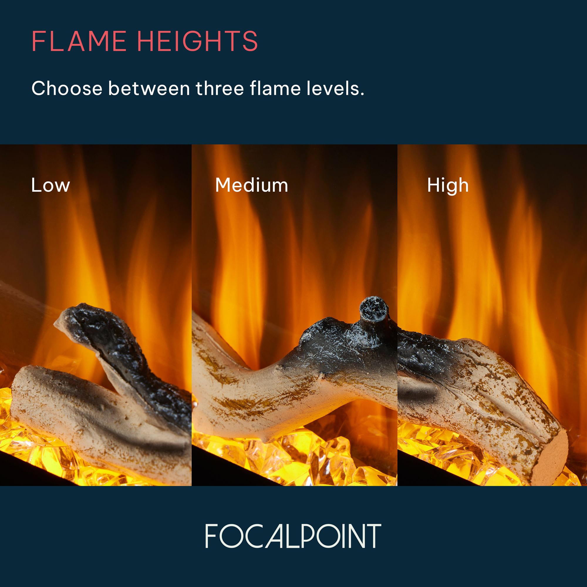 Focal Point Sasanoa 60" 1.5kW Matt Black Inset Electric Fire (H)455mm ...