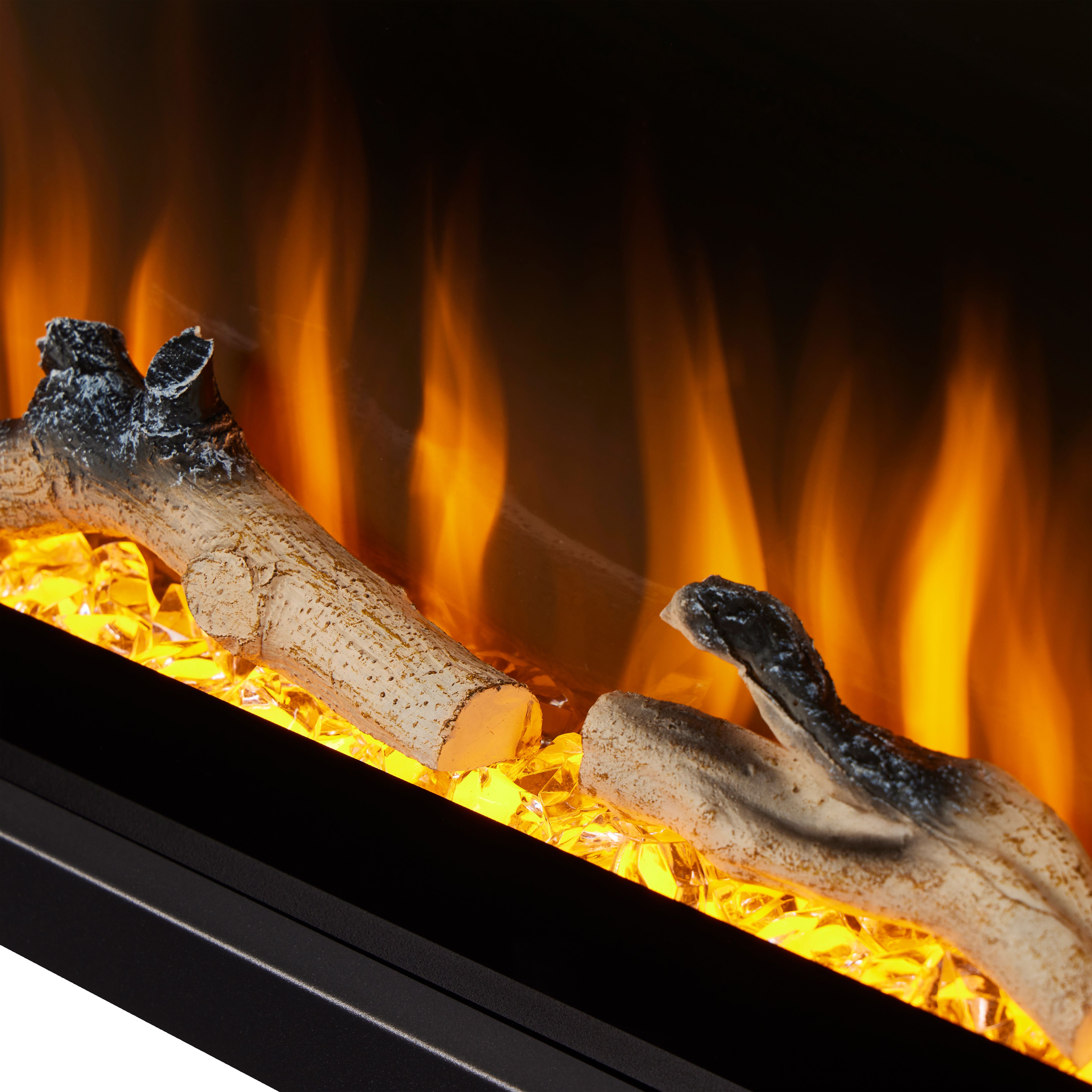 Focal Point Sasanoa 60" 1.5kW Matt Black Inset Electric Fire (H)455mm ...