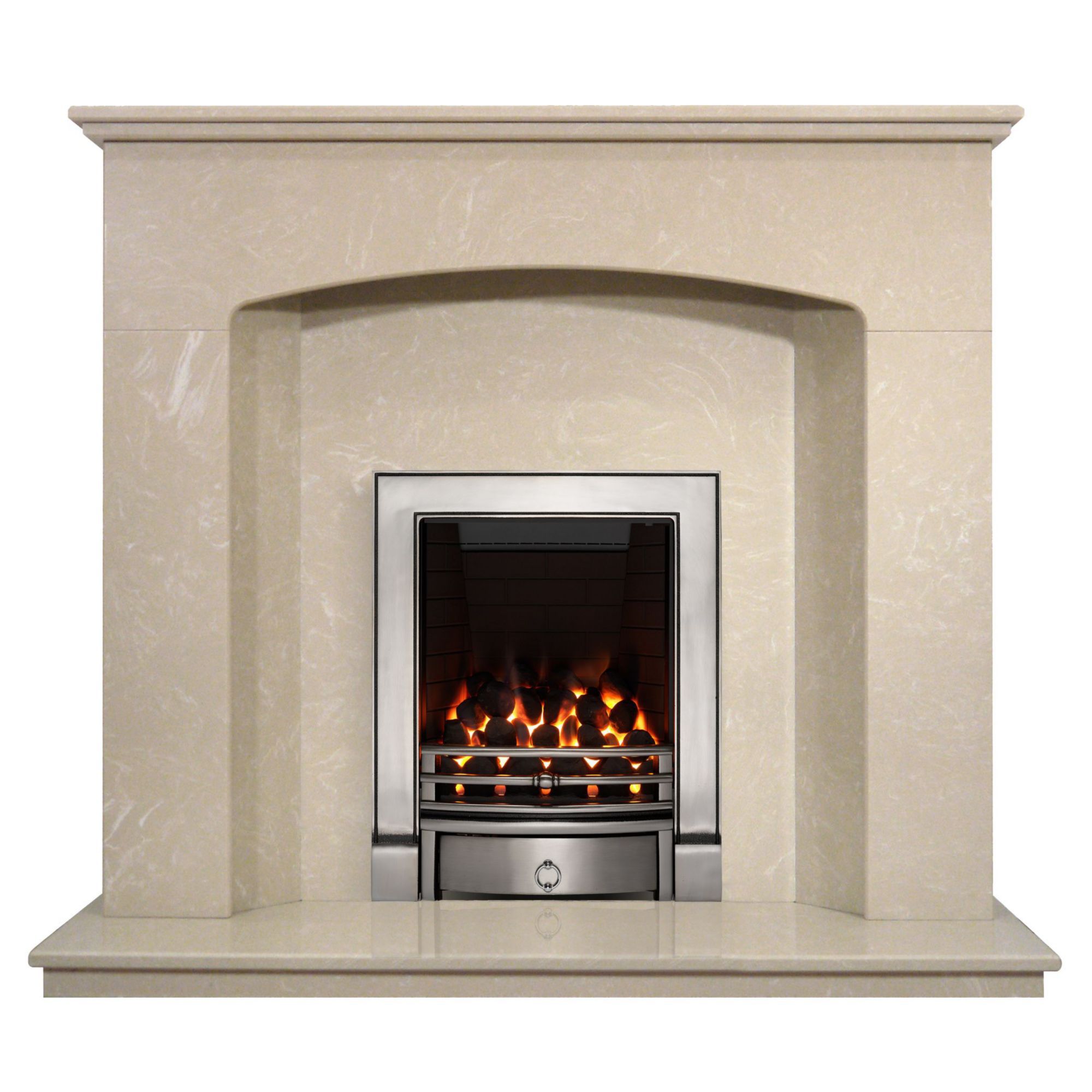 Focal Point Soho full depth Chrome effect Manual control Gas Fire | DIY ...