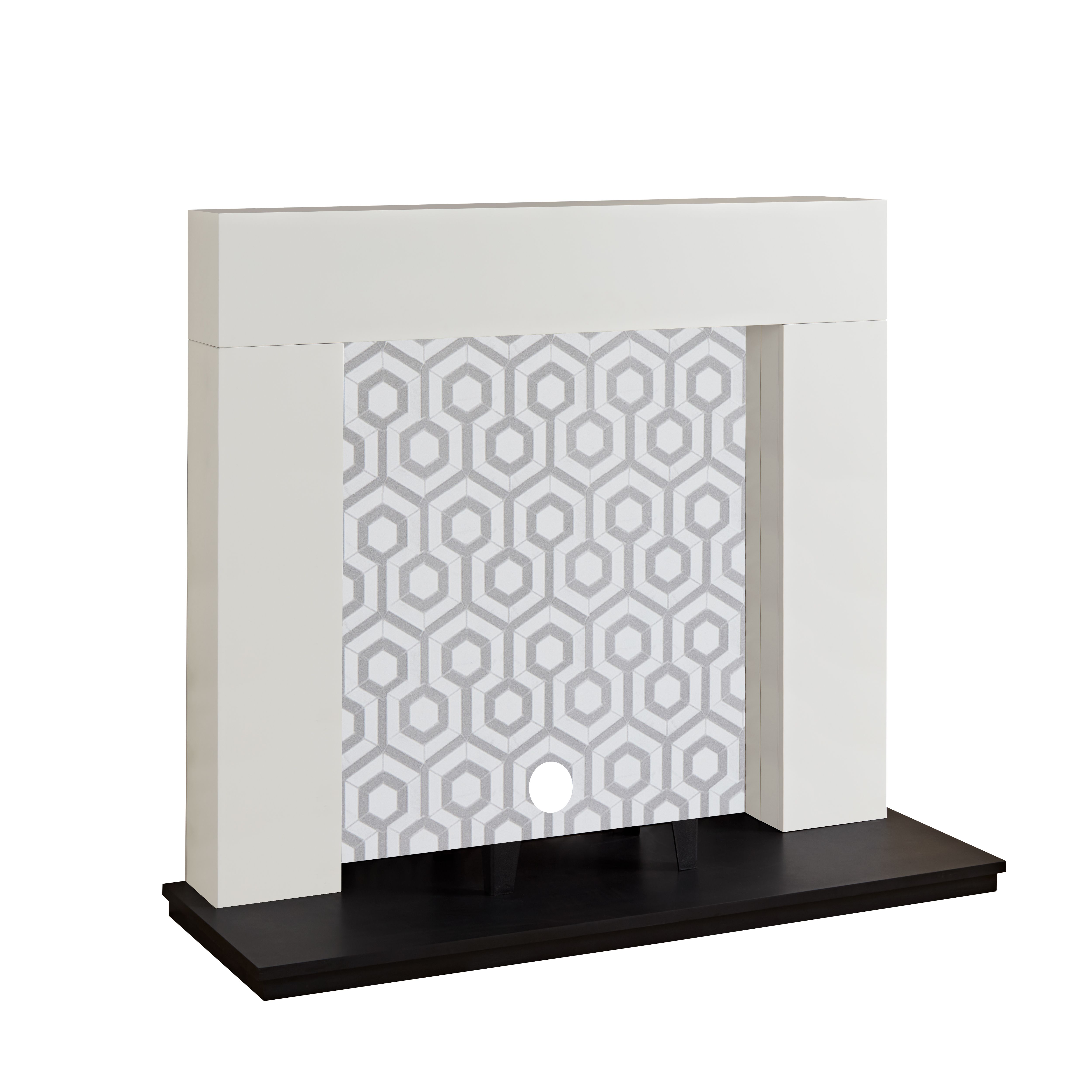 Focal Point Wichita White & black MDF Fireplace surround set | DIY at B&Q