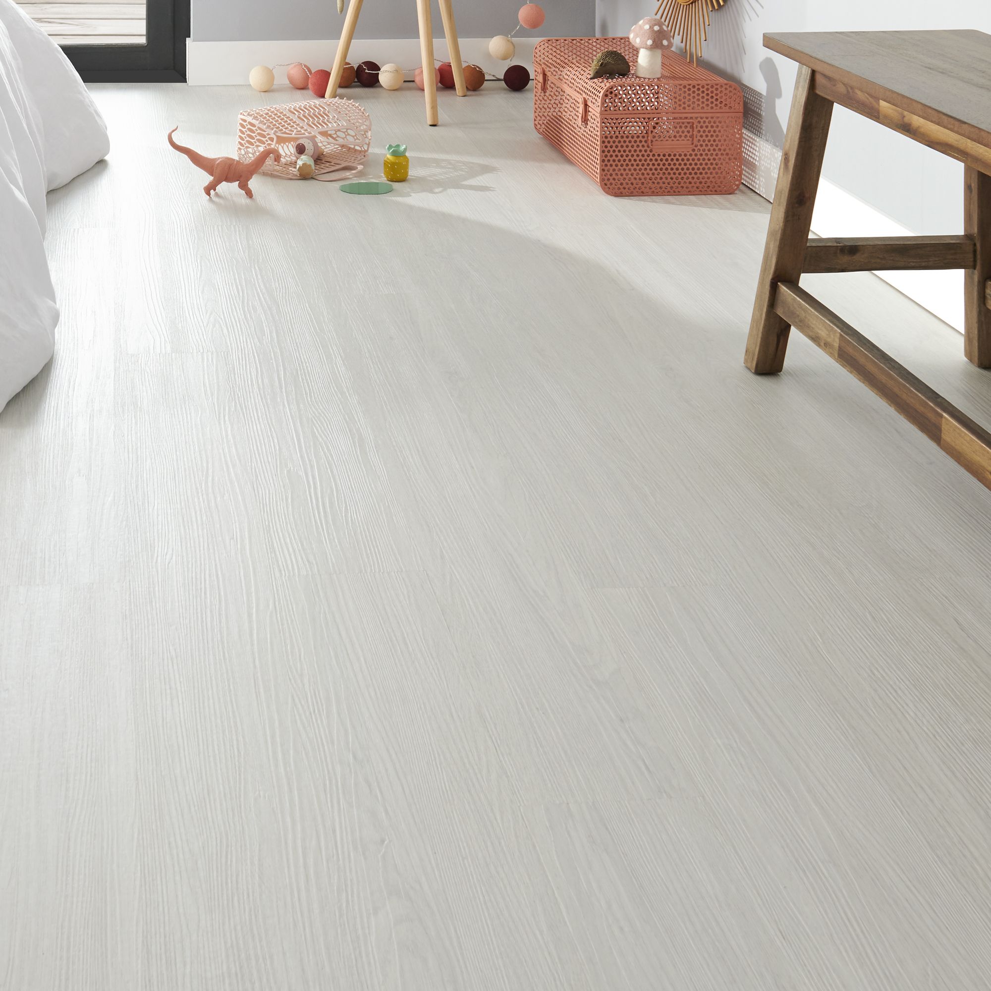 Folk White Oak Wood effect Textured Click vinyl Click flooring, 2.24m²