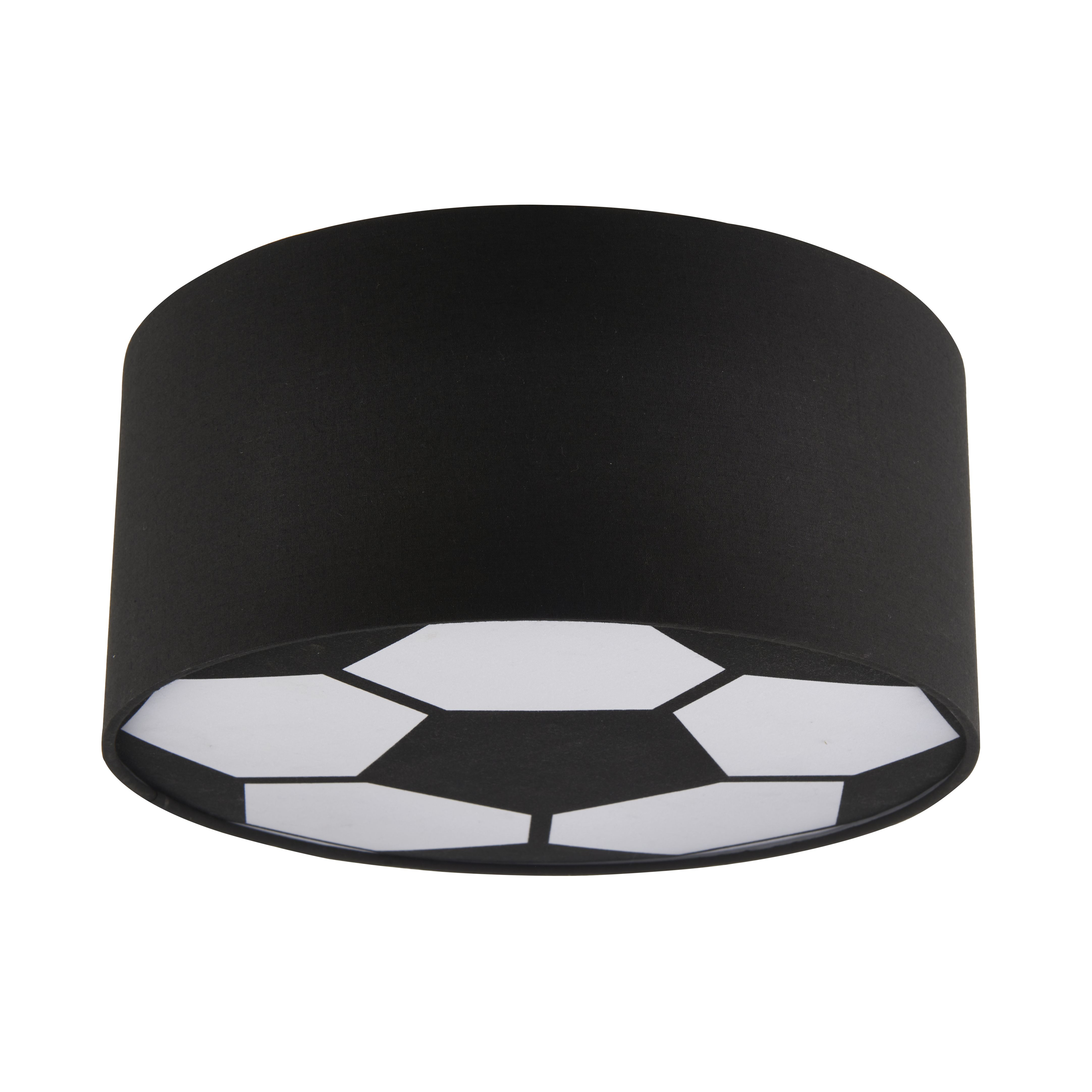 Football Matt Fabric & metal Black & white 2 Lamp Ceiling light