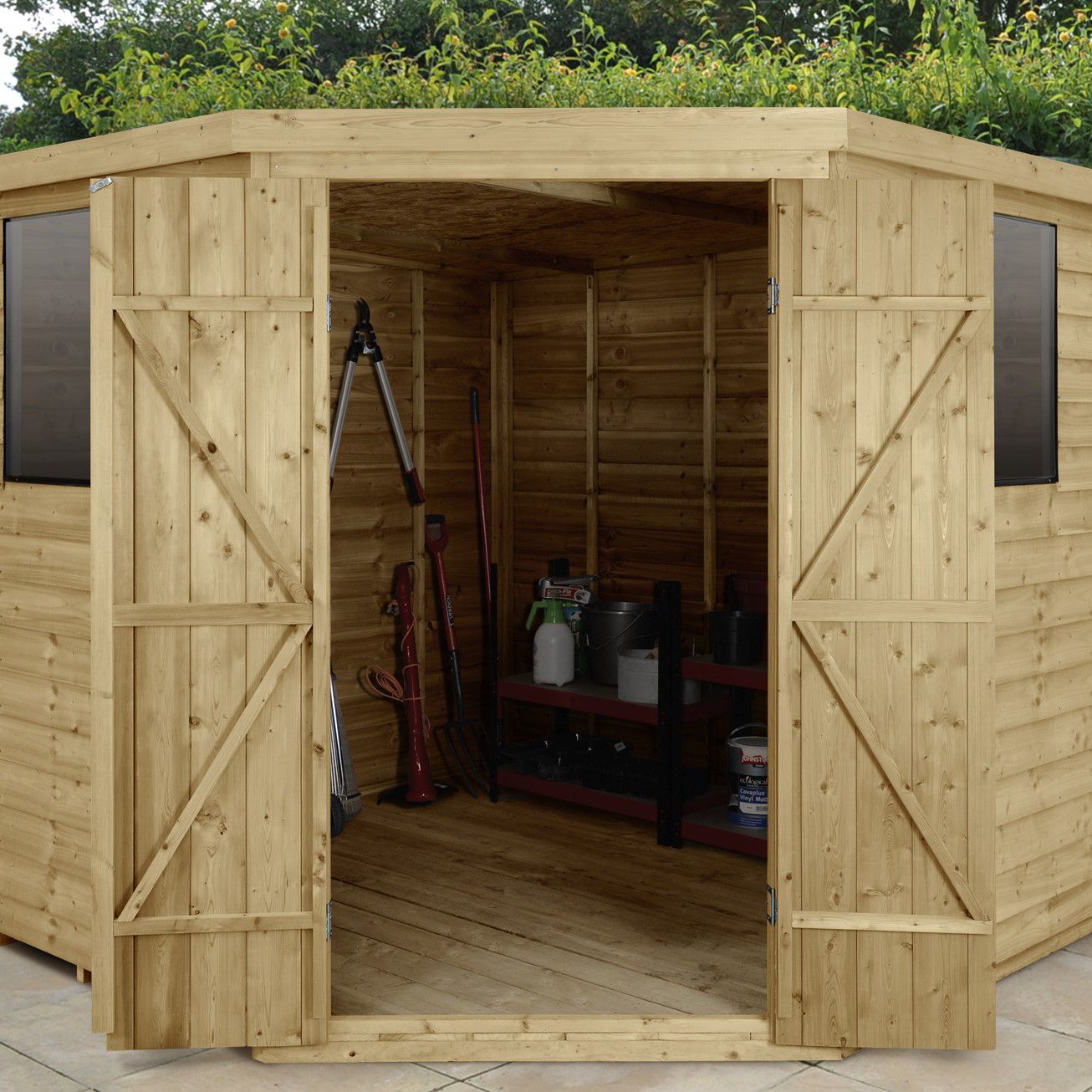Forest Garden 7x7 ft Overlap Wooden Shed with floor - Assembly service ...