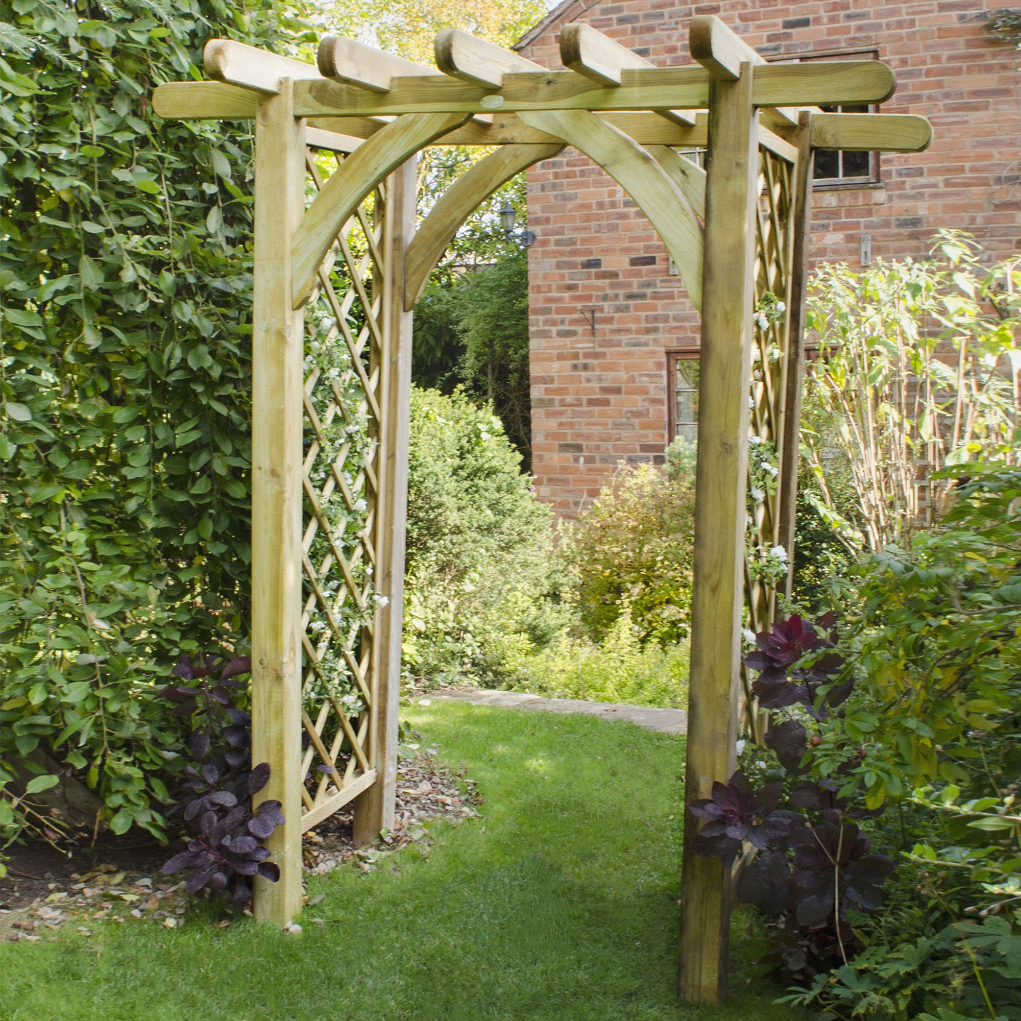 Round Wood Garden Arch - Garden Design Ideas