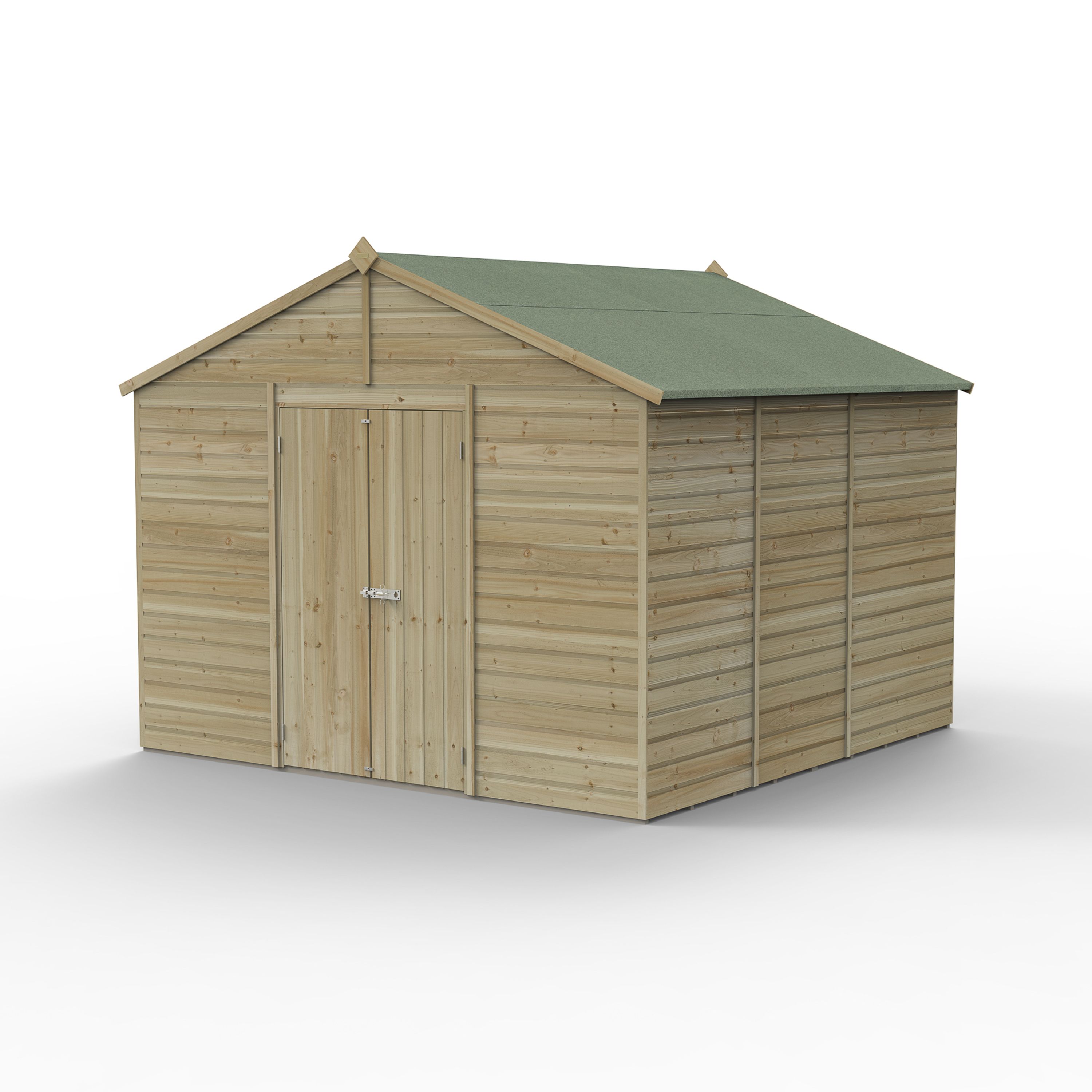 Forest Garden Beckwood Shiplap 10x10 ft Apex Natural timber Wooden ...